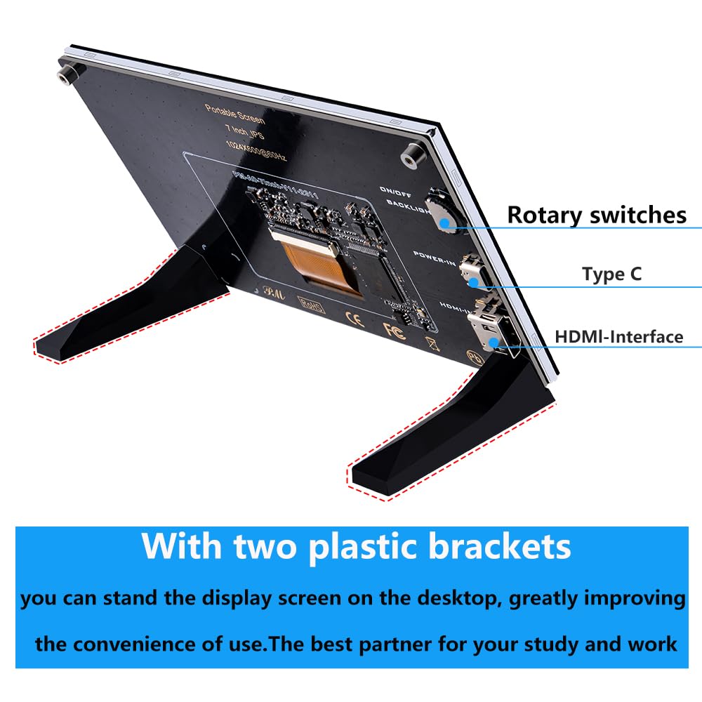 Monitor Geeekpi Lcd Ips 1024x600 De 7 Polegadas Para Raspberry Pi ...