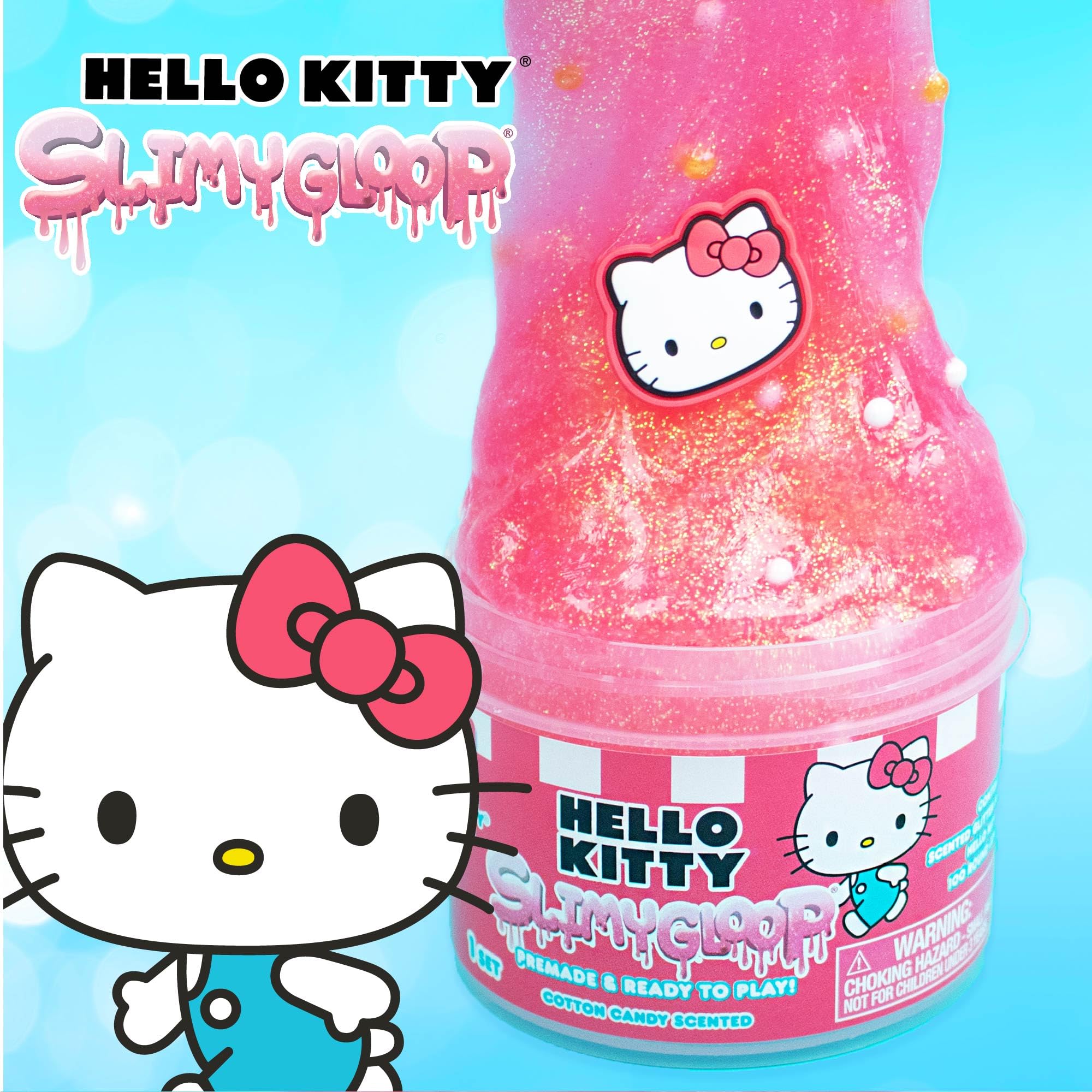 Frasco De Lodo Hello Kitty Slimygloop 240 Ml Com Miçangas E Pingente ...