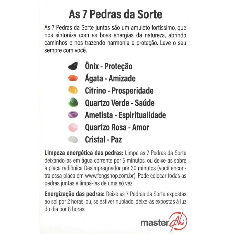 Kit As 7 Pedras da Sorte - 1,5cm. .Descrição:.Ao reunir as 7 pedras ...