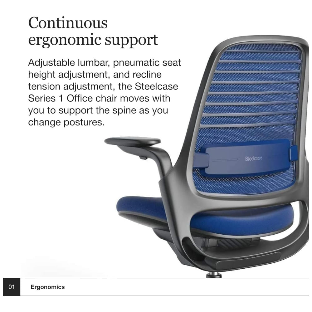 Cadeira De Escritorio Ergonomica Giratoria Com Encosto Medio, Steelcase ...