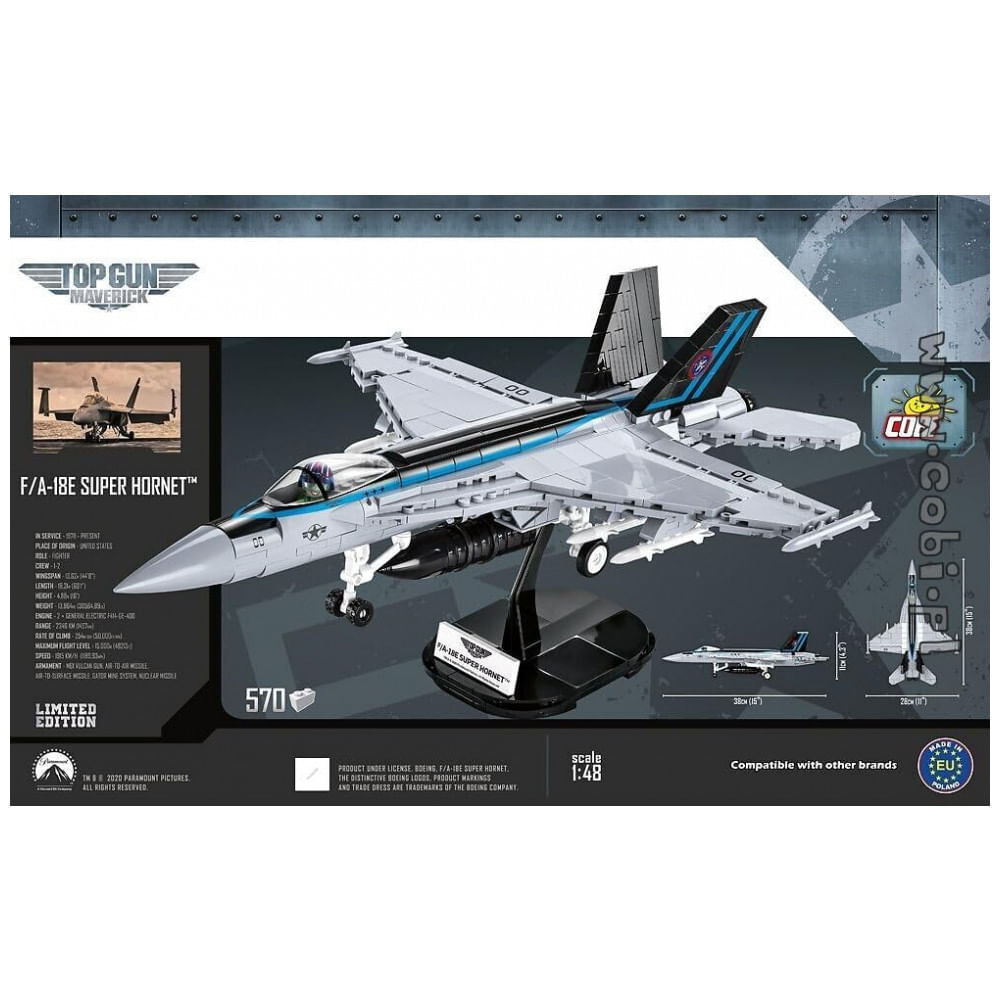 Kit De Construção Caça Top Gun Maverick F A 18e Super Hornet Com 560 ...