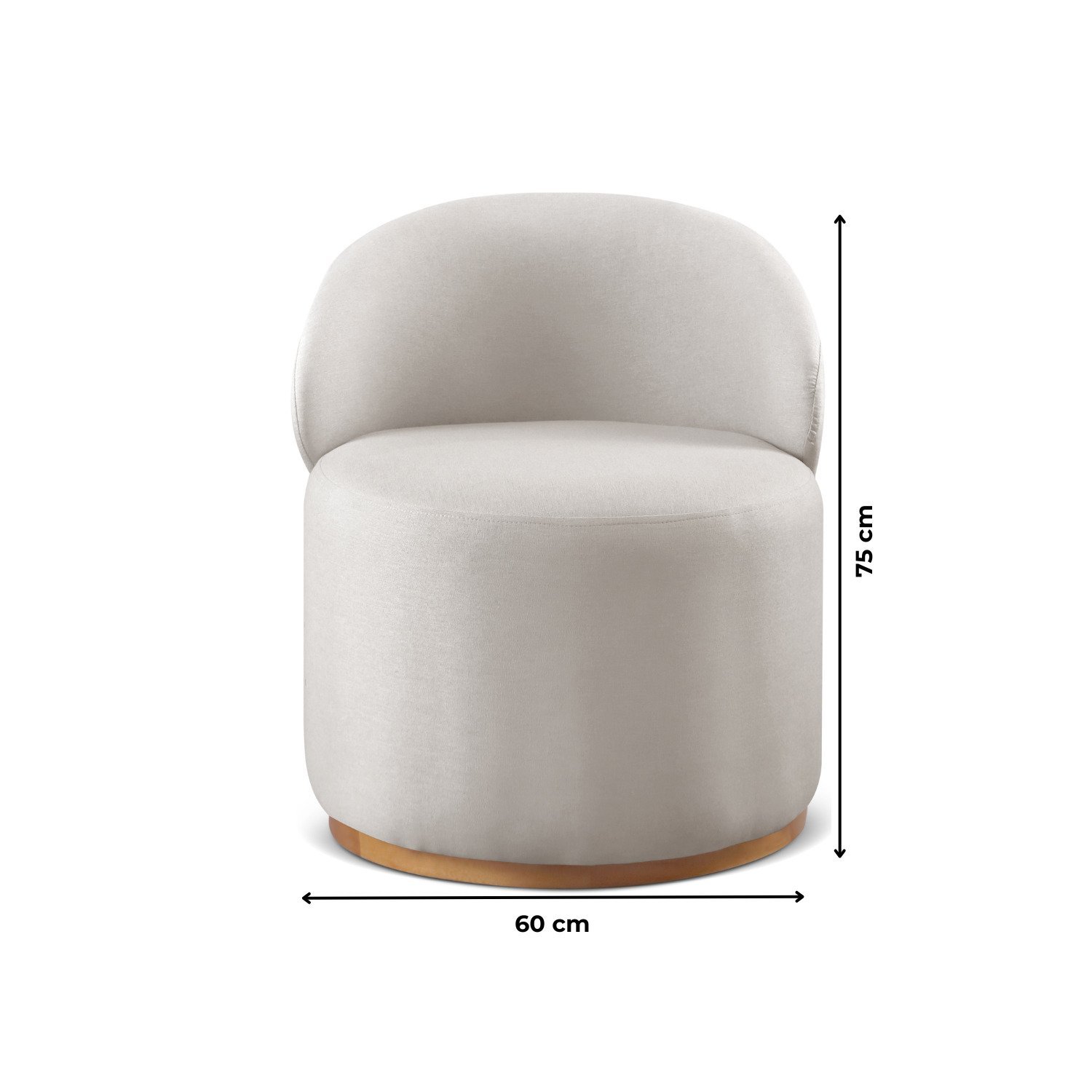 Poltrona Curva Moderna Brenda Design Arredondado Nude - Carrefour