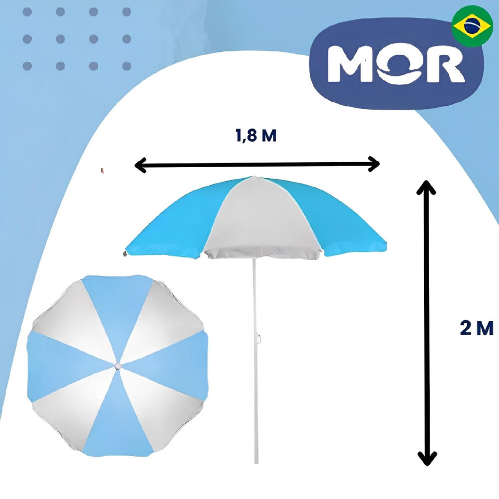 Guarda-sol Articulado De 1,80m Cores Sortidas - 003732 - Mor - Carrefour