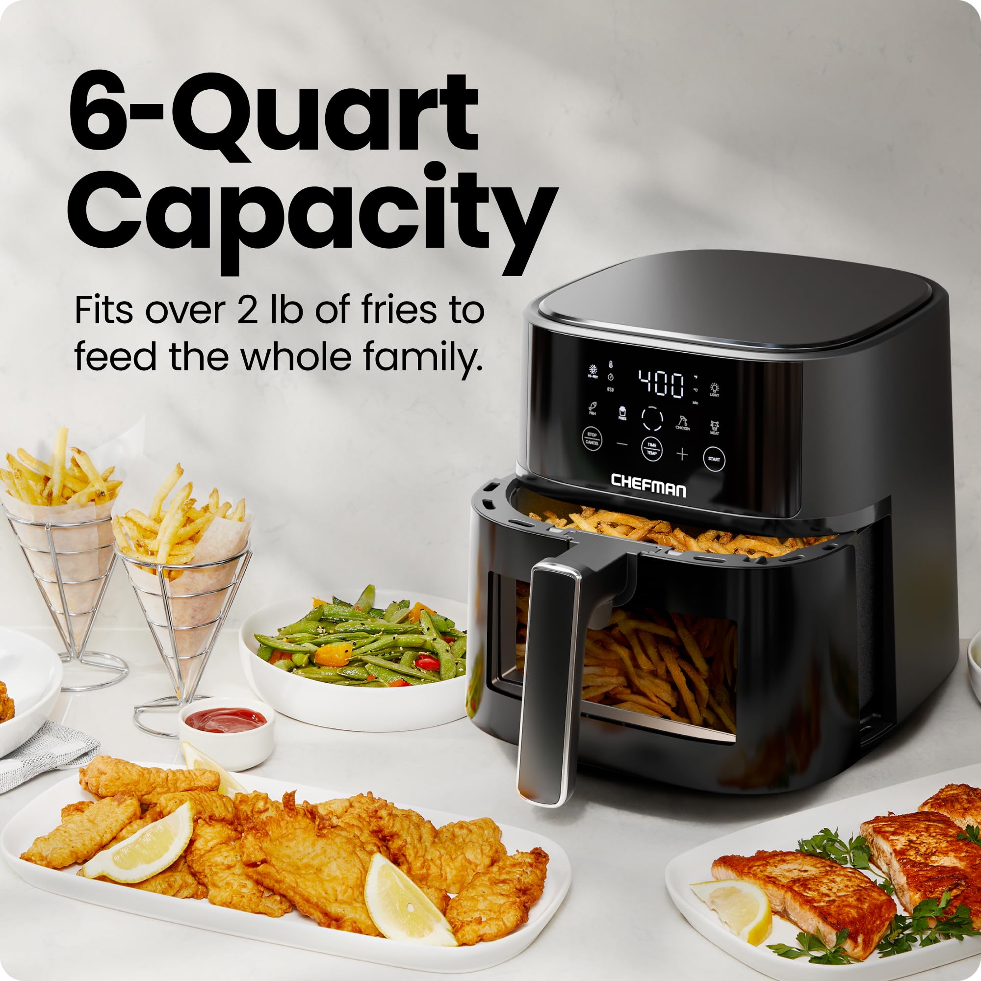 Fritadeira Air Fryer Chefman 6l Hi-fry Technology 1700w Preta - Carrefour