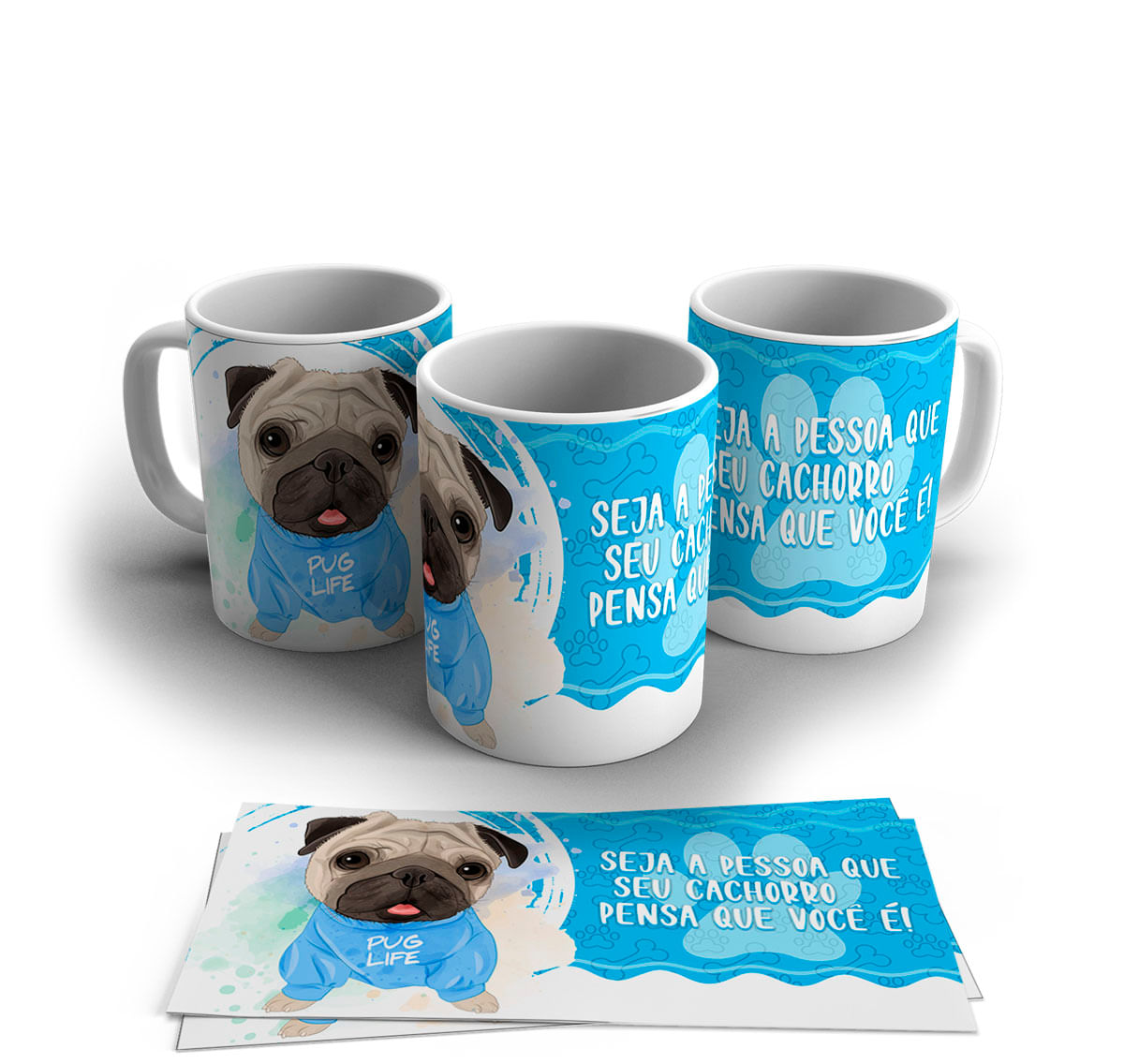 Caneca personalizada de porcelana com qualidade fotográfica de alto brilho, com o tema: Pets Uma ...