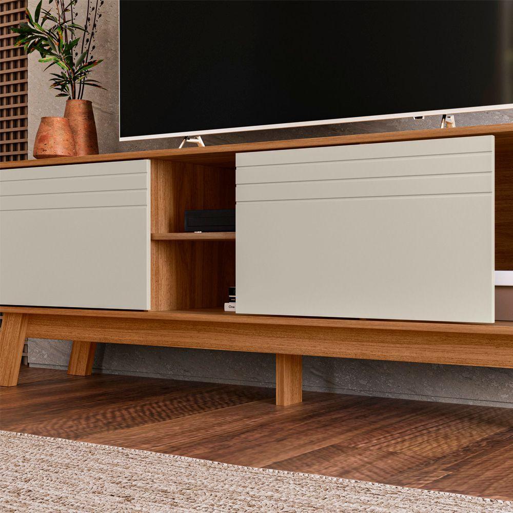 Rack Bancada Para Tvs Ate 70 Dubai Nature Off White Plla - Carrefour