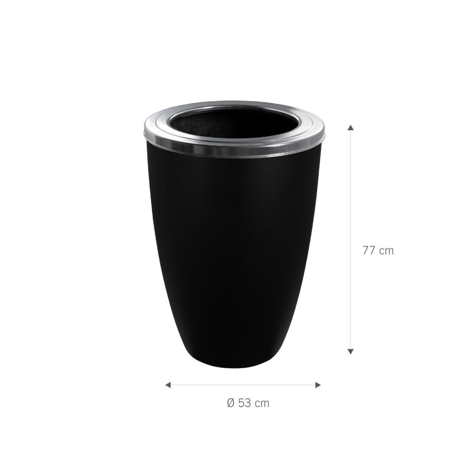 Lixeira Fibra Vidro Preto 100l Com Borda Em Alumínio Preto - Carrefour