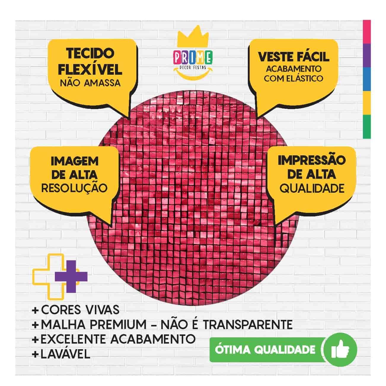 Trio Capas Cilindros + Painel Redondo Shimmer Wall Em Tecido - Carrefour