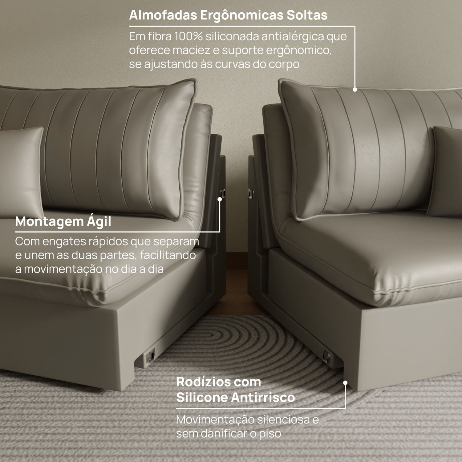 Sofá Cama Retrátil E Reclinável 260cm Colibri Cabecasa Madeiramadeira Cinza Rústico - Carrefour