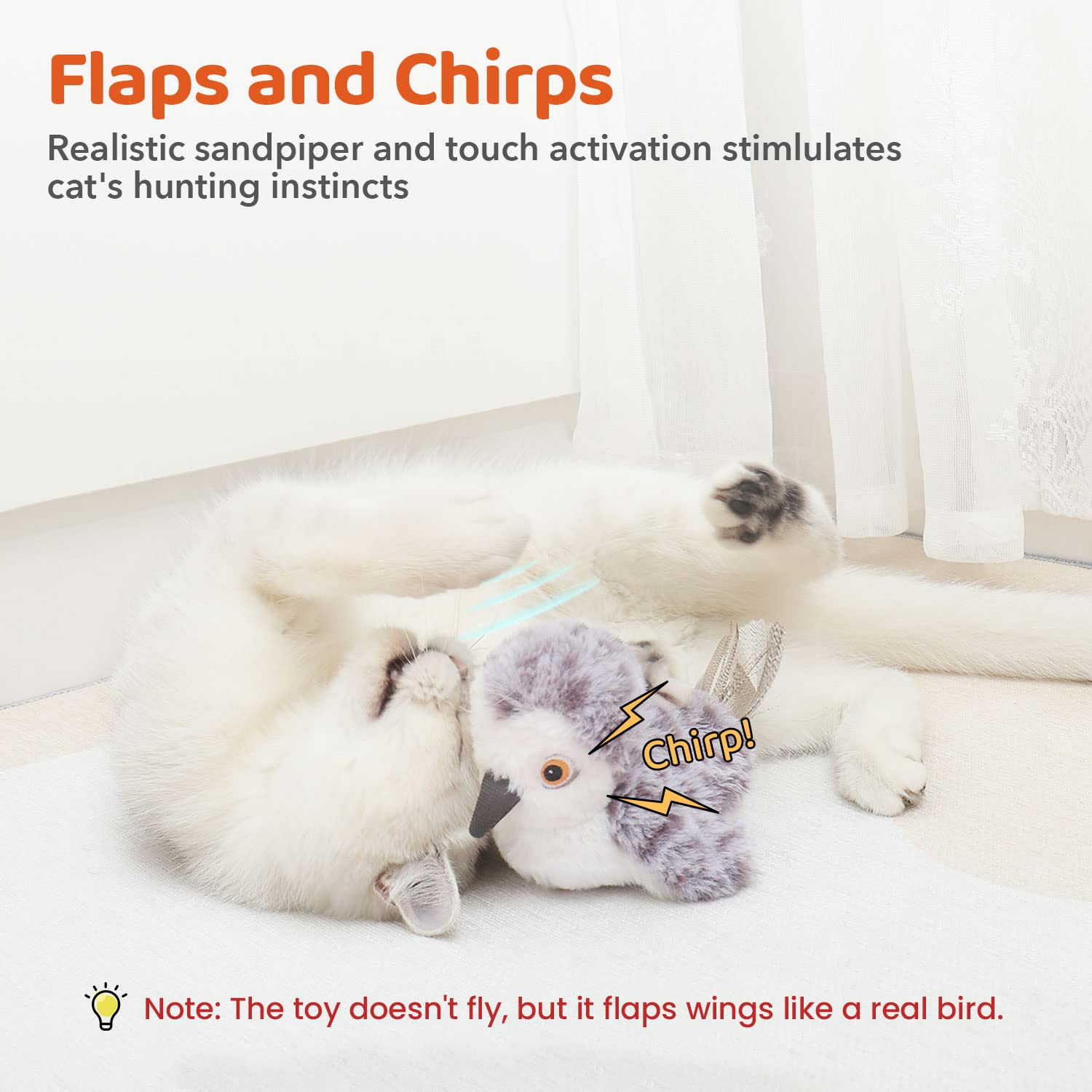 Cat Toy Potaroma Flapping Bird Sandpiper Com Som De Chilrear - Carrefour