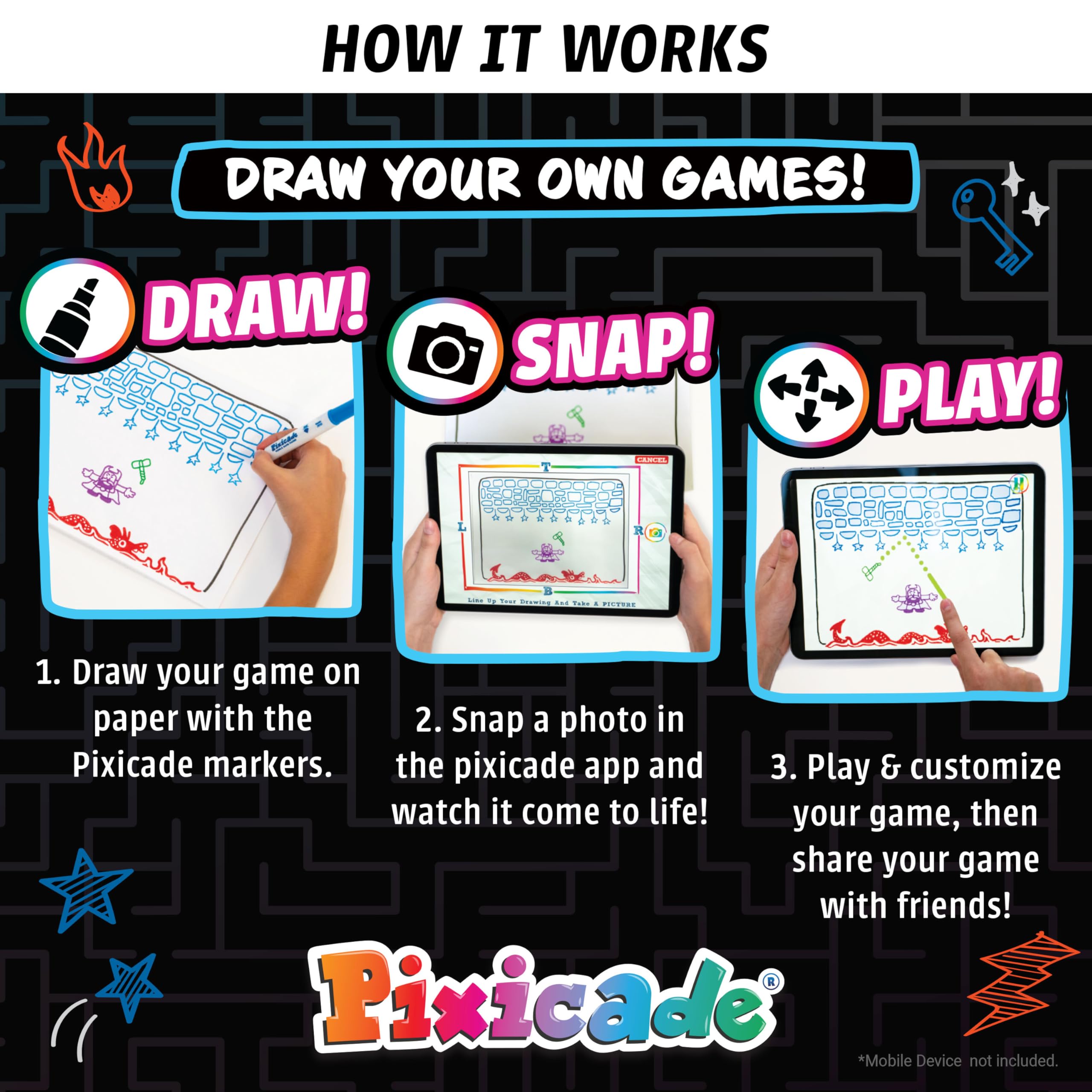 Criador De Videogames Abacus Brands Pixicade Doodle & Draw Kids - Carrefour
