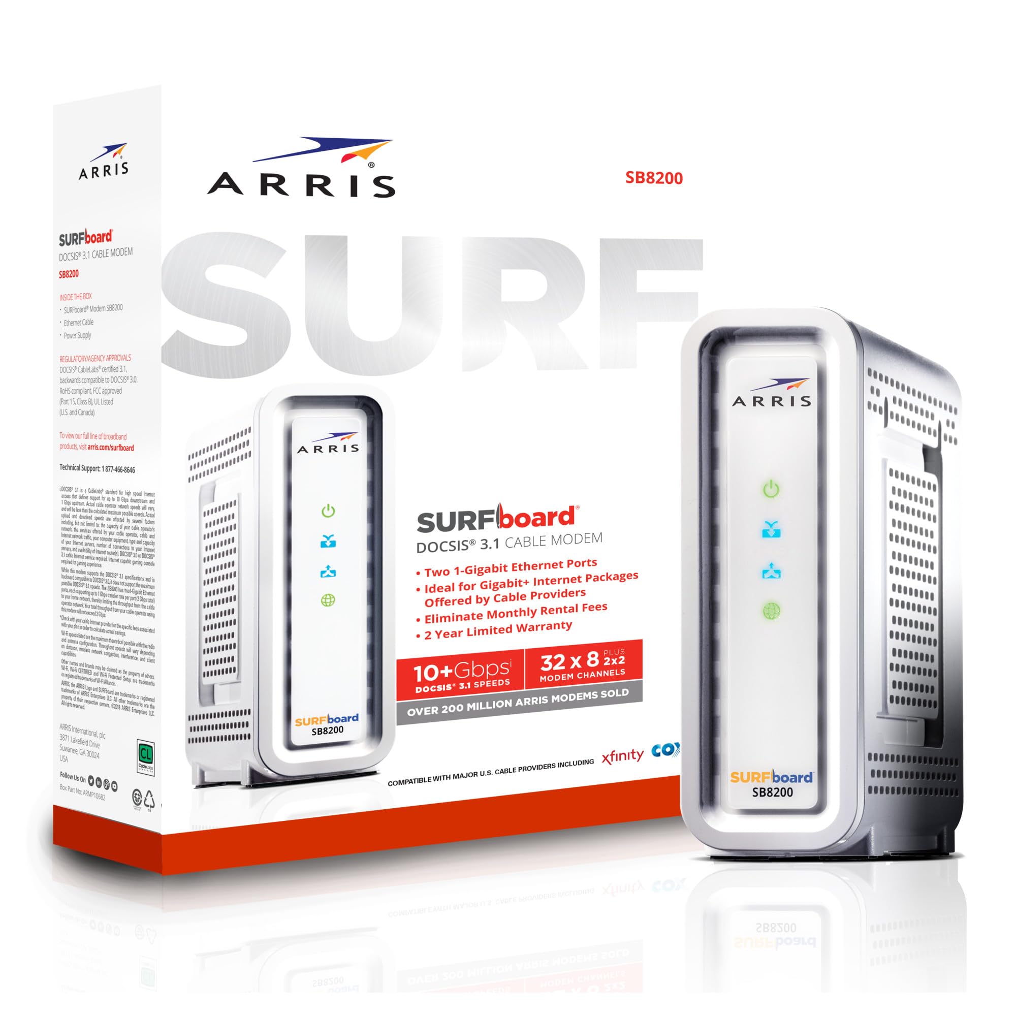 Modem A Cabo Arris Sb8200 Docsis 3.1 De 1 Gbps Para Comcast Xfinity ...