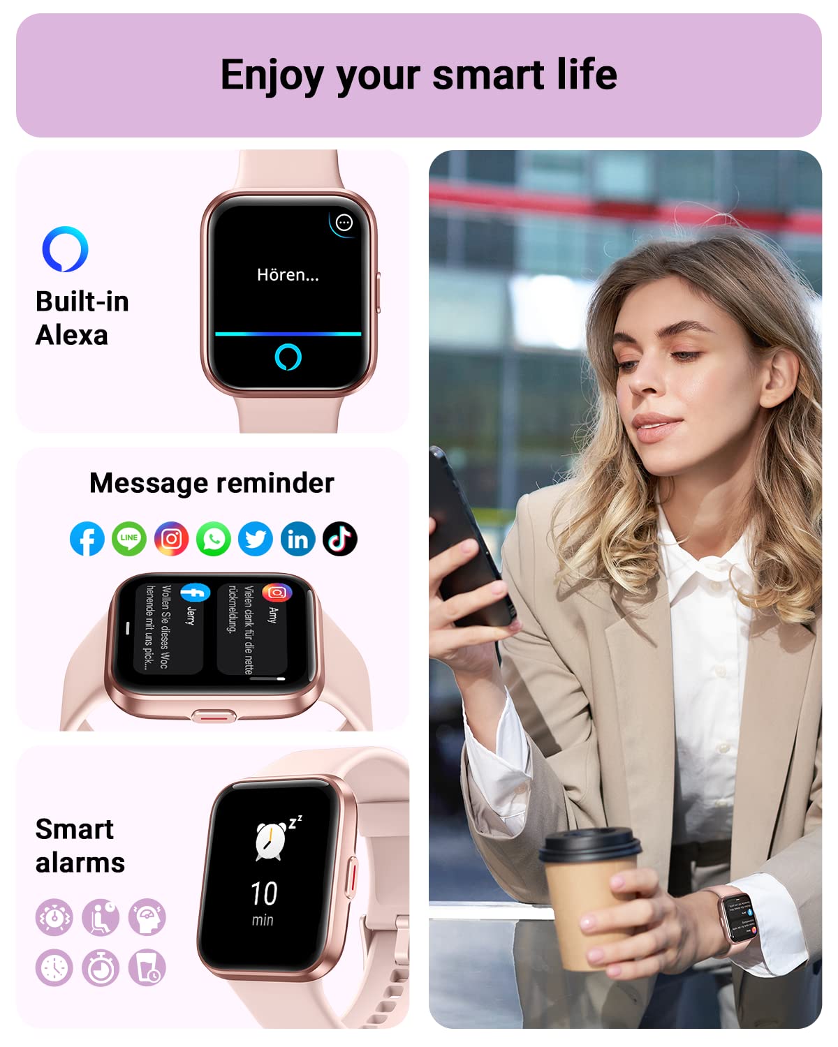 Relógio Inteligente Tensky 208bt Com Chamada, Alexa, Frequência ...