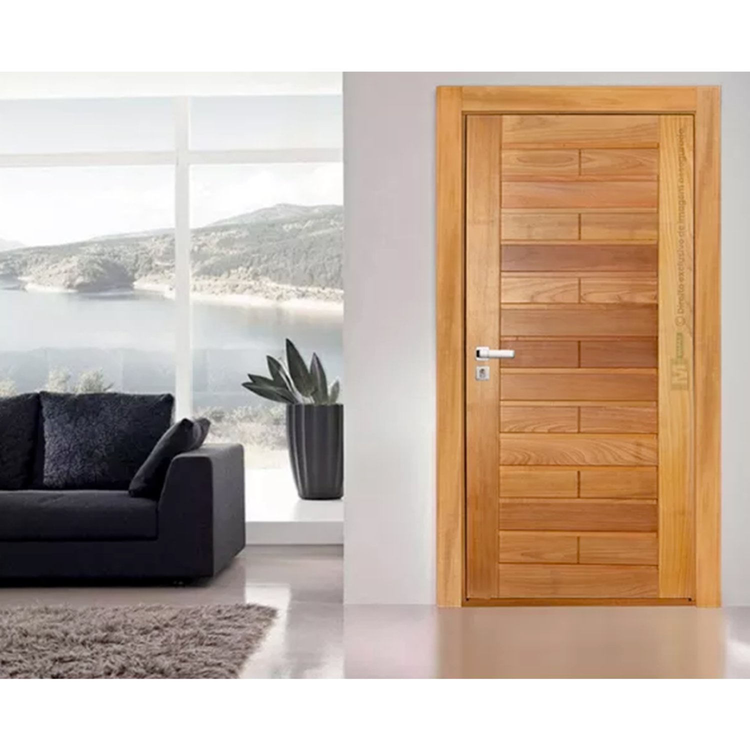 Kit Porta 64,5x215cm Italia Tauari Lado Esquerdo Mapaf Marrom Claro ...