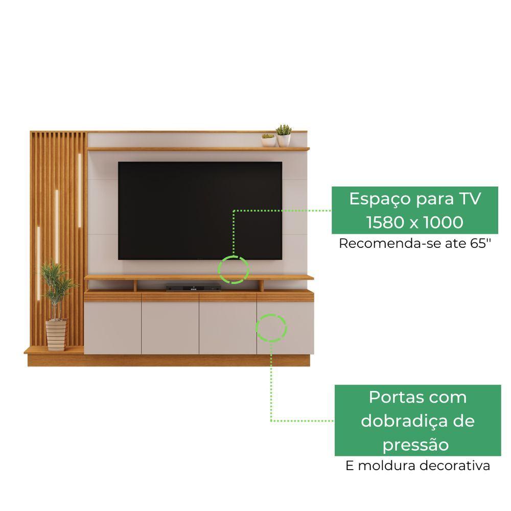 Estante Home Para Tv Até 65" Absoluto Jcm Cinamomo/off-white - Carrefour