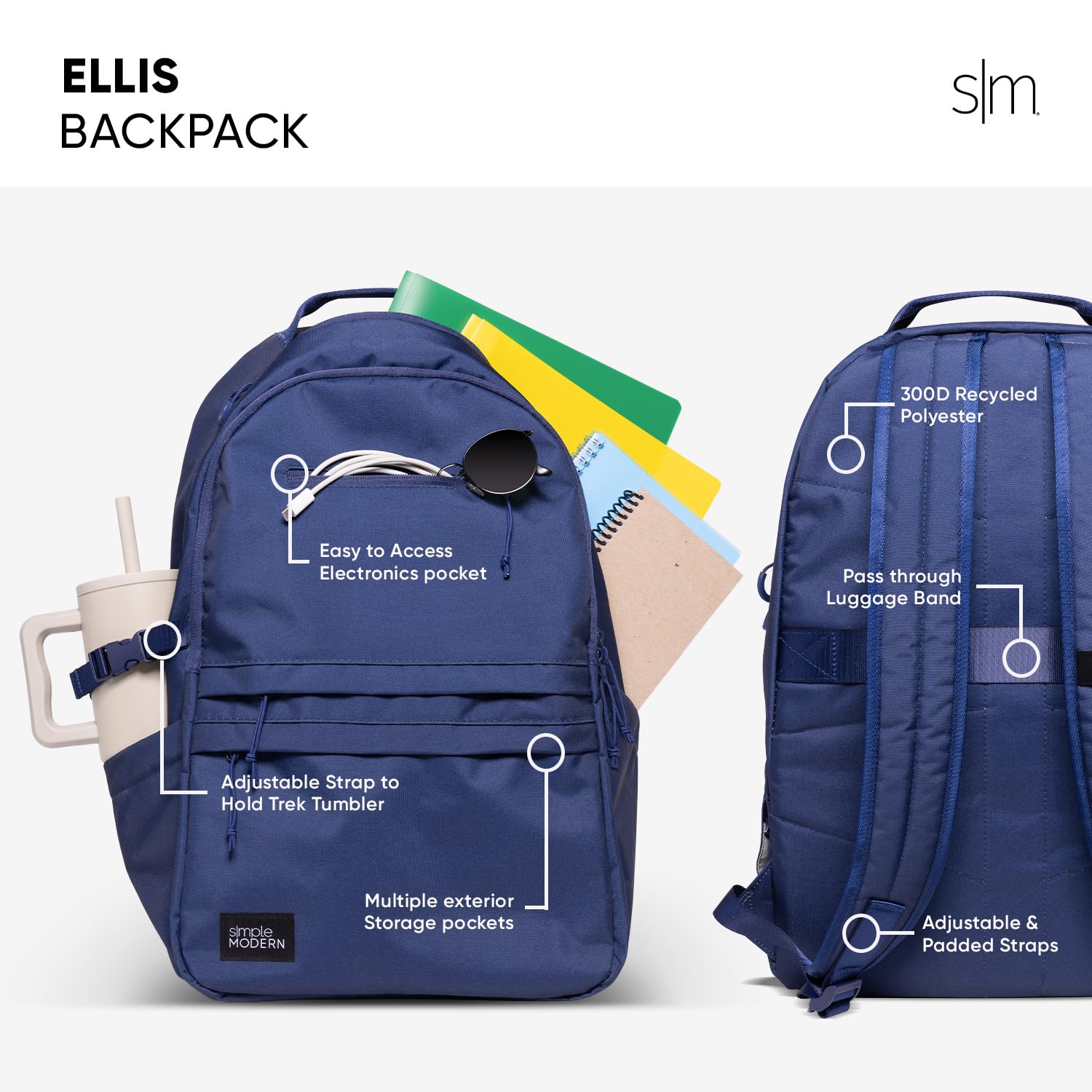 Mochila Simple Modern Ellis Para Crianças Em Idade Escolar 25l Preta ...