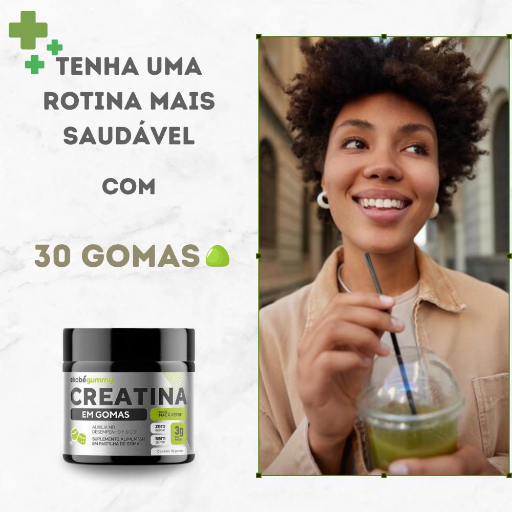Creatina Monohidratada Gummies Sabor Maçã Verde Kit 3 Potes - Carrefour