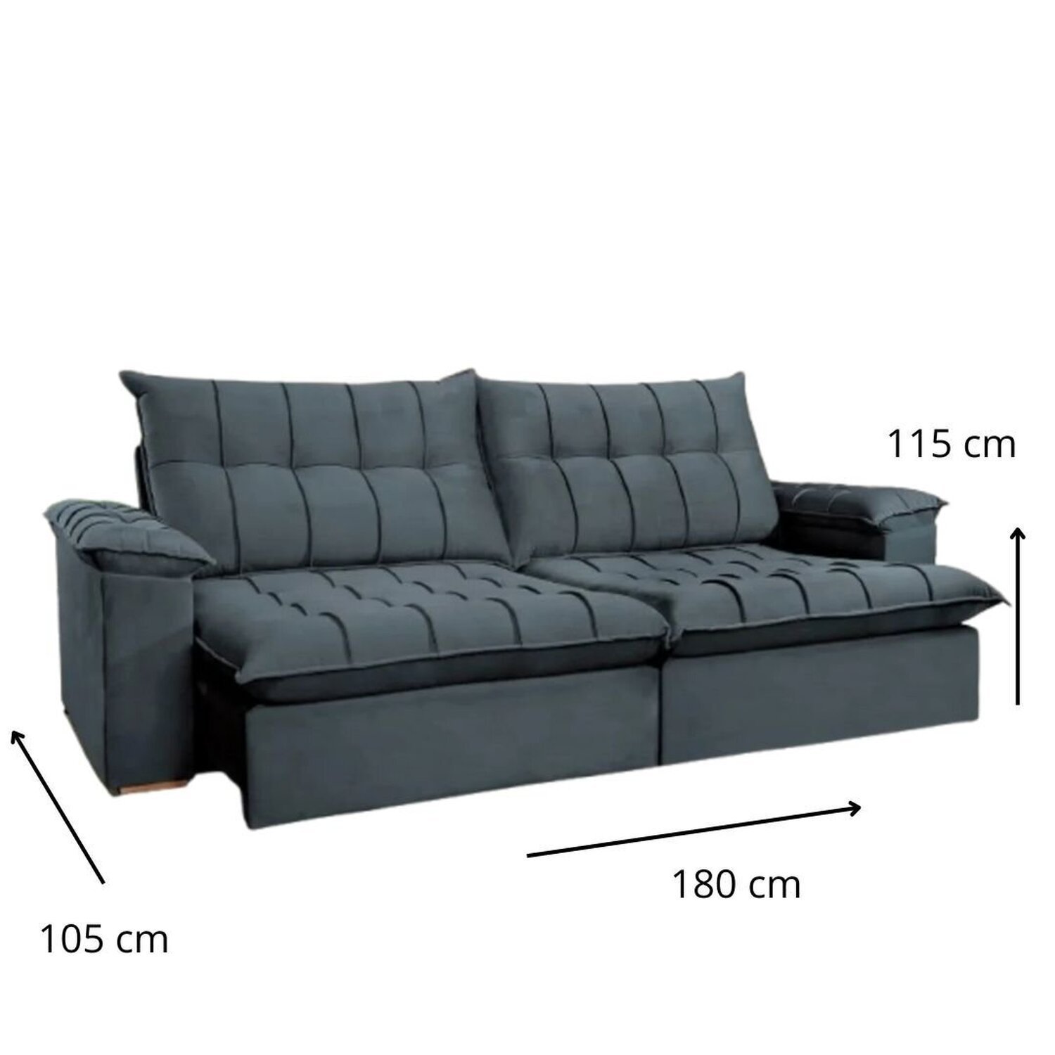 Sofá Retrátil E Reclinável 2 Lugares Doha Grafite - Carrefour