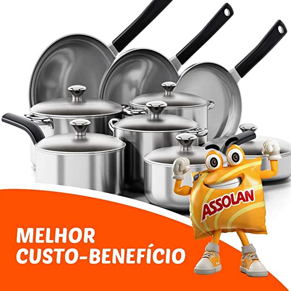 Esponja De Aço Assolan 45g Pct C/ 8un Esponja De Aco Pct C/08 Un 45gr ...