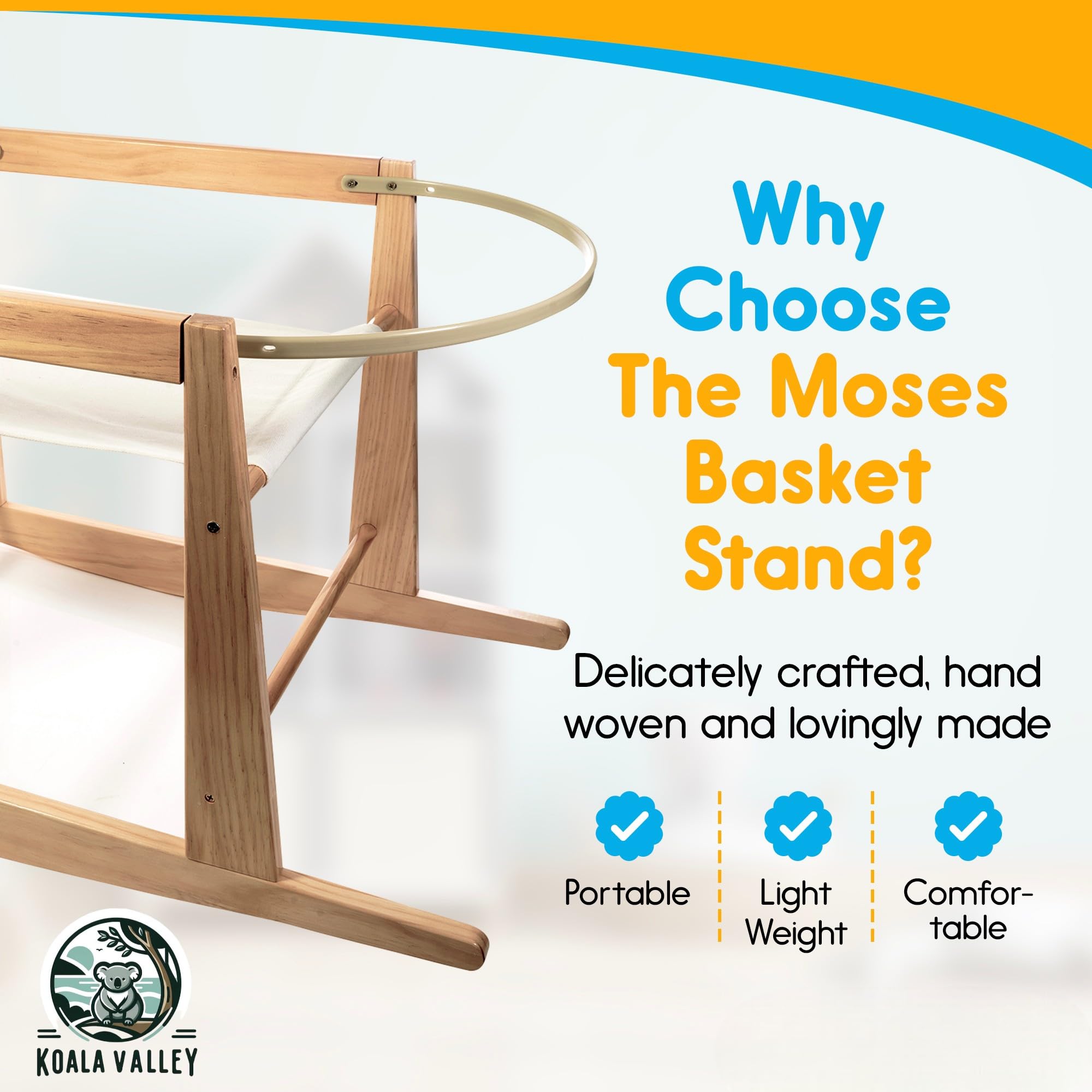 Moses Basket Stand Mainefield Pacific Wooden Rocking - Carrefour