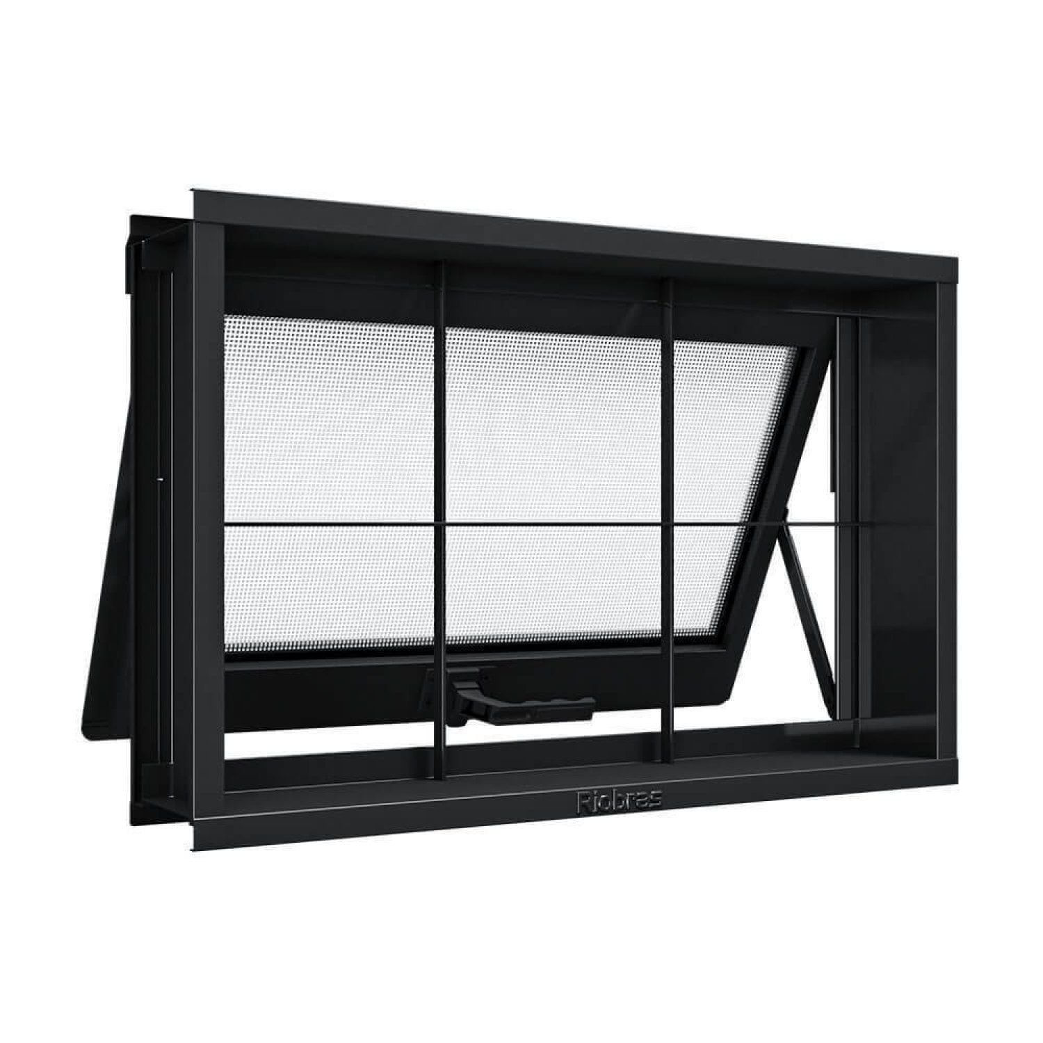 Janela De Aço Maxim-ar Com Grade Quadrada 40x60cm Aço Pronto Riobras ...