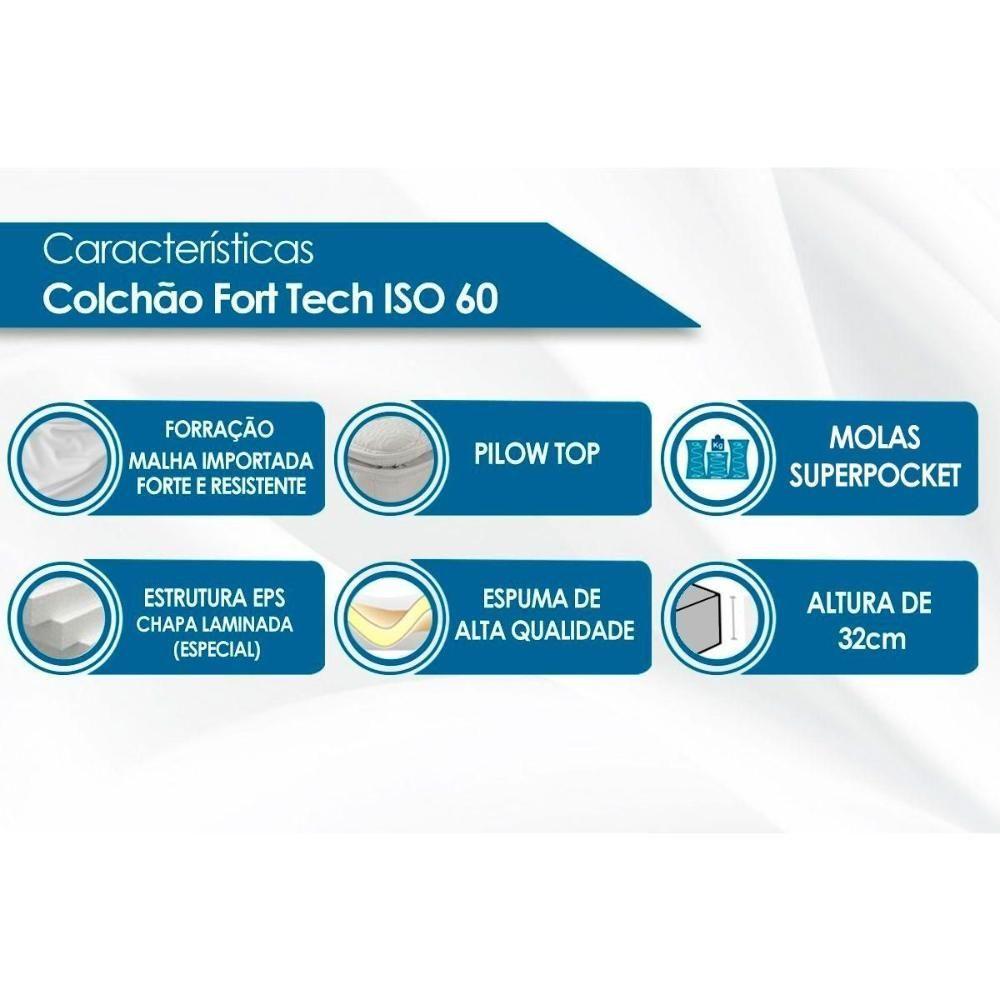 Cama Box Baú King Colchão Molas Ensacadas Ortobom Superpocket Fort Tech ...
