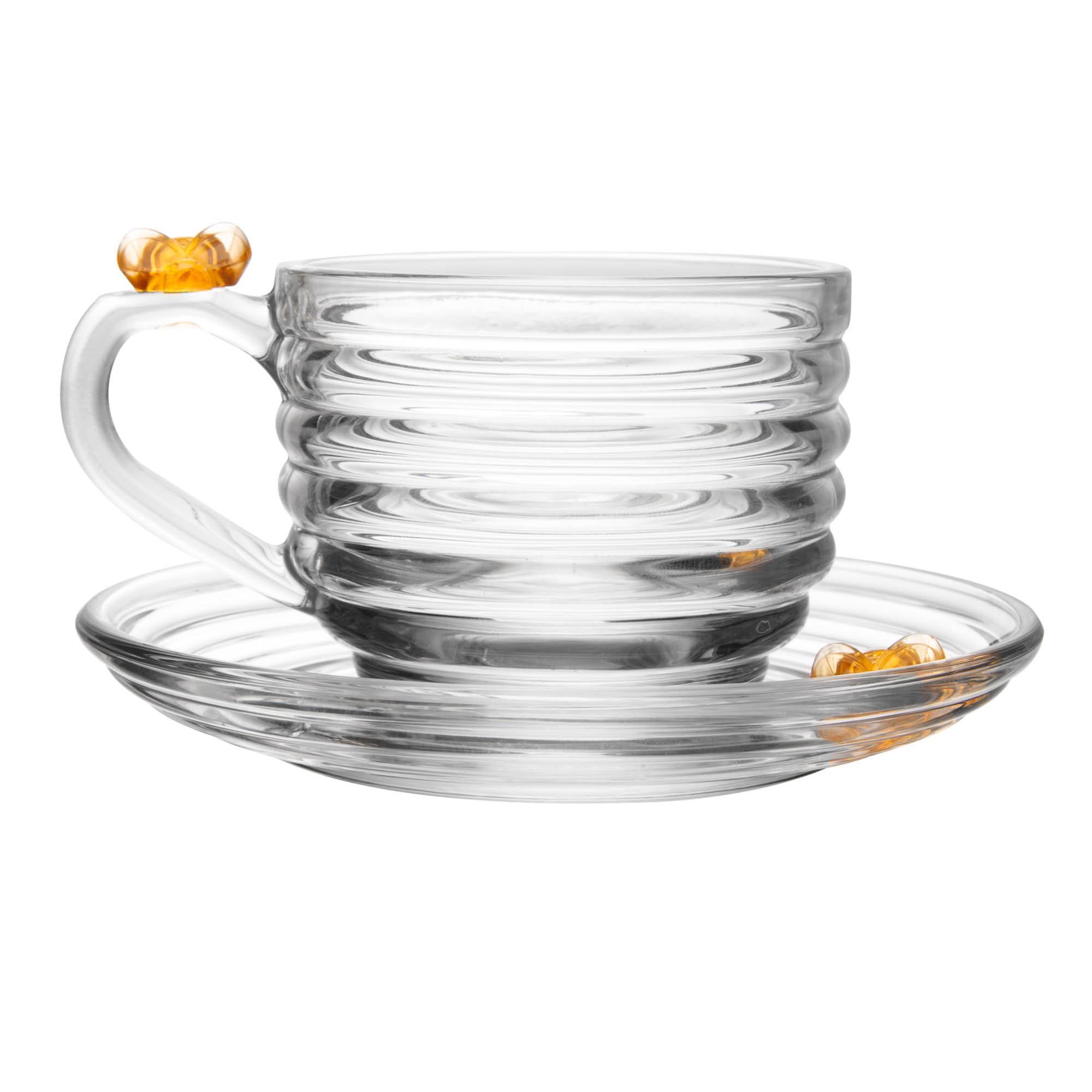 Xícara Com Pires Little Bee 200ml Cristal Grosso Abelha Chá - Carrefour