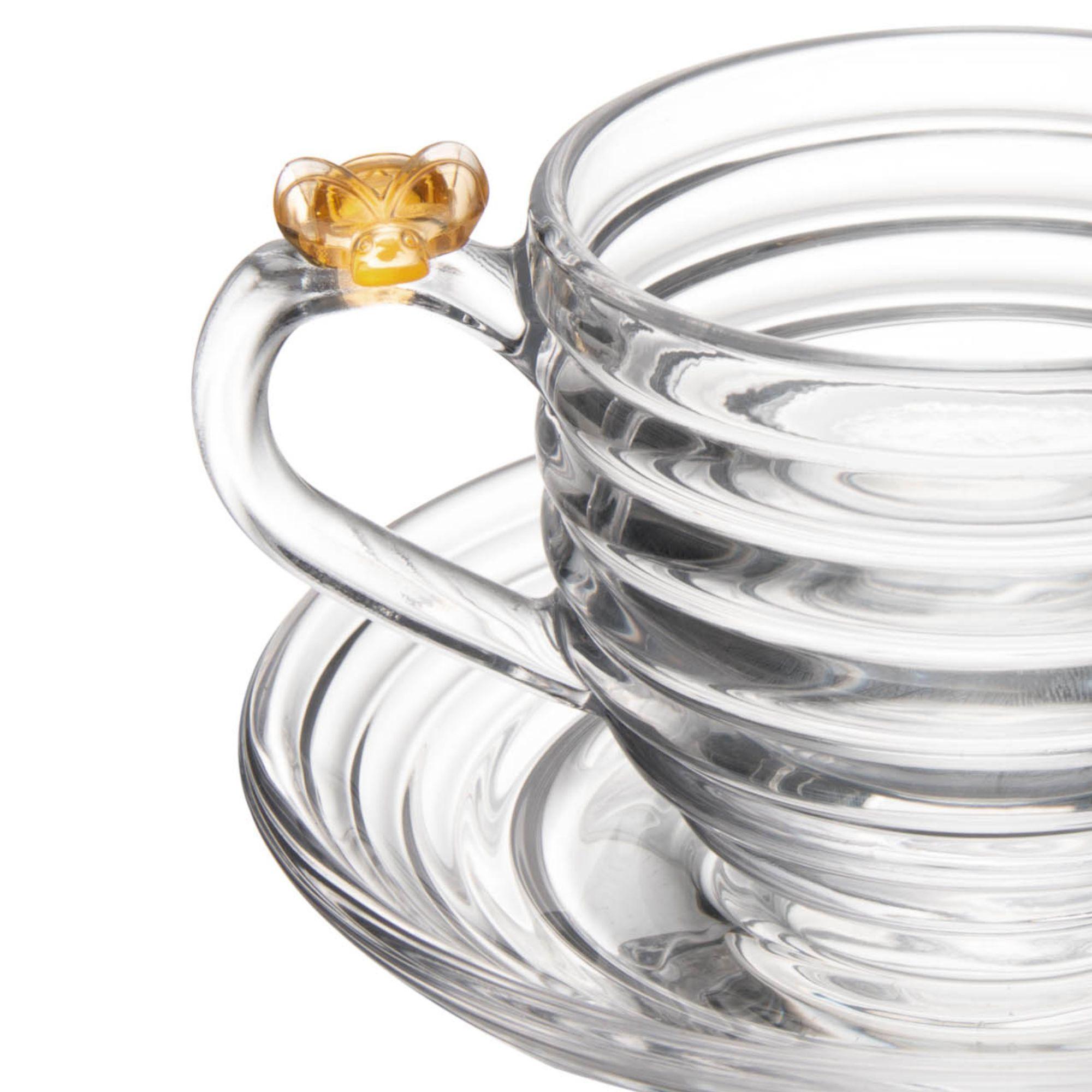 Xícara Com Pires Little Bee 200ml Cristal Grosso Abelha Chá - Carrefour