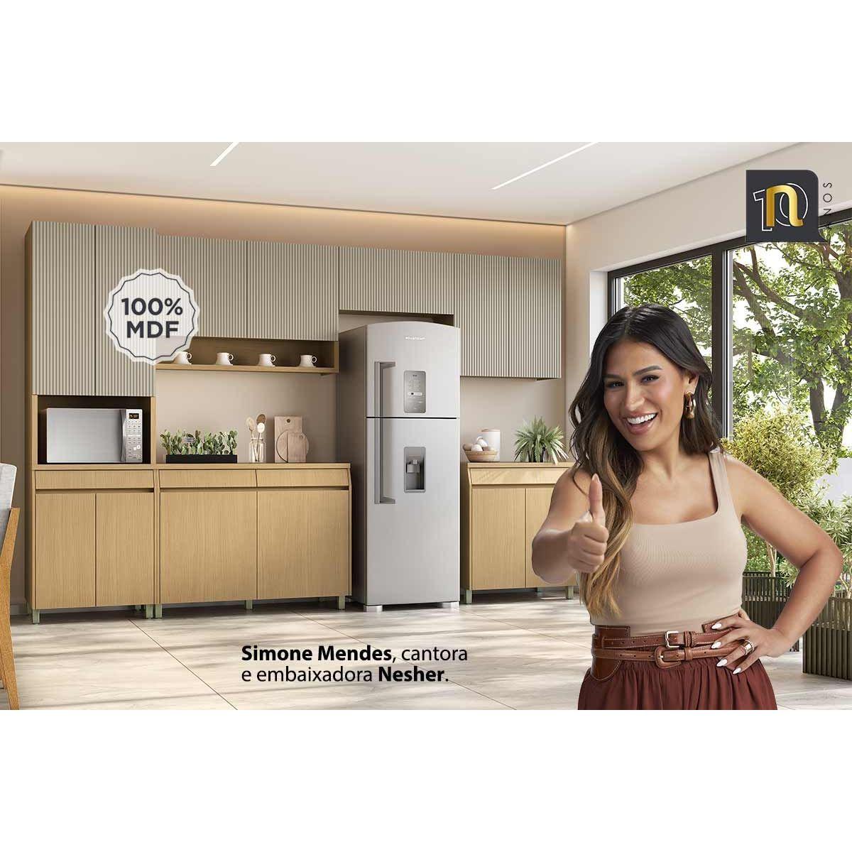 Módulo Cozinha Nesher Simone Mendes Balcão C/ Tampo Simone Mendes C/ 2 ...