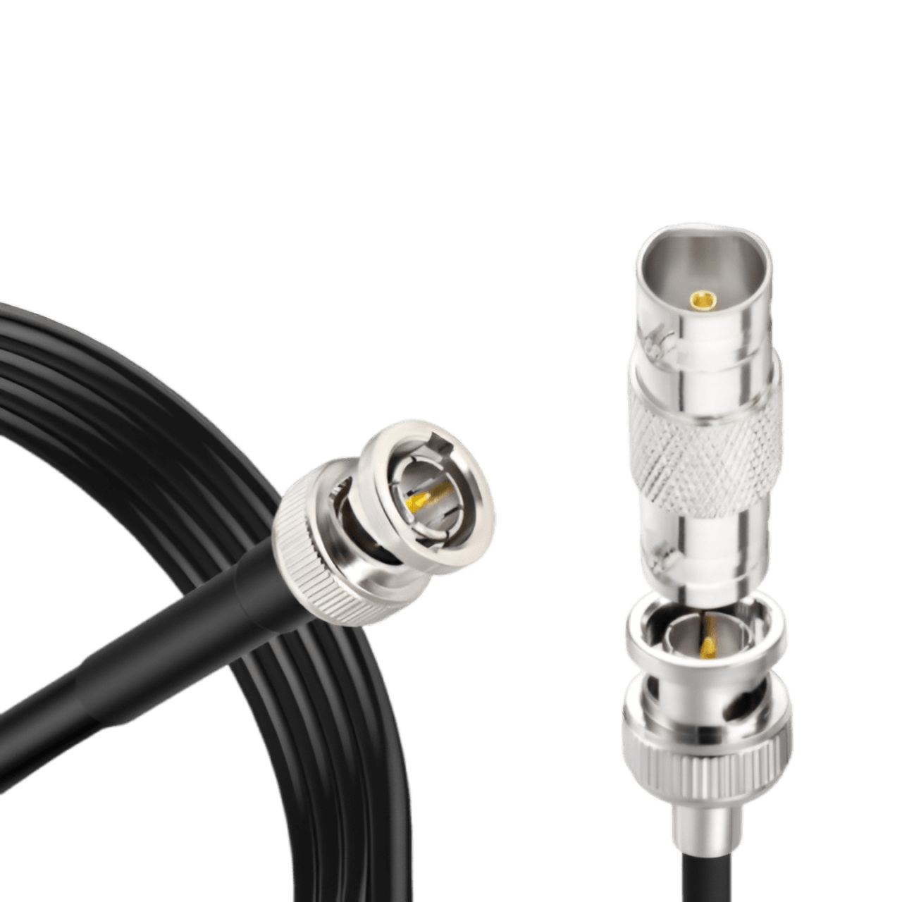 Cabo Coaxial Vídeo Sdi / Bnc 12g Uhd 4k 75 Ohm Com Adaptador Fêmea (1.5 ...