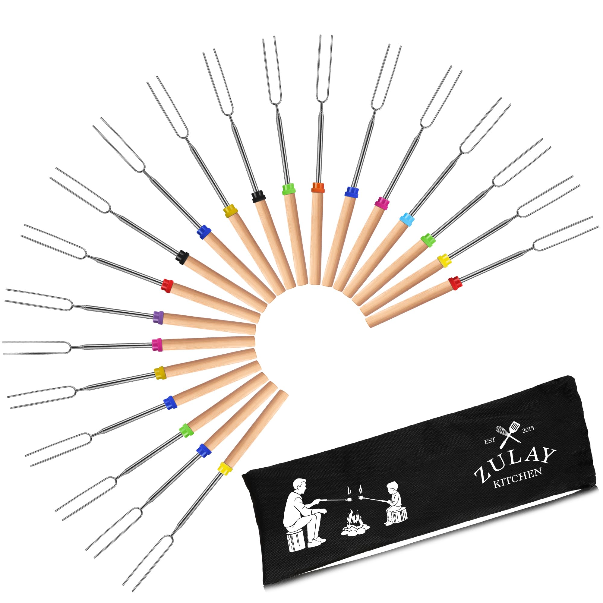 Palitos Para Assar Marshmallow Zulay Sturdy Extra Long, Pacote Com 20 ...