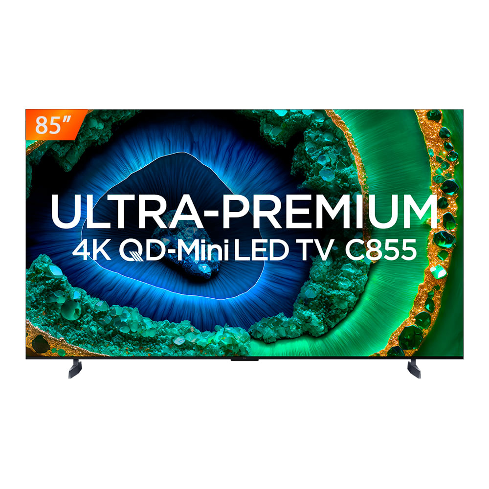 Smart TV QLED Mini LED 85" Google TV Ultra HD 4K TCL 85C855 Comando de ...