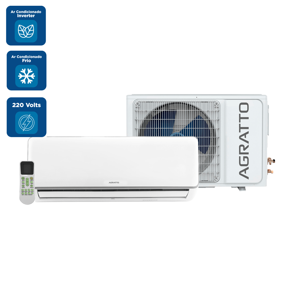 Ar Condicionado Split Hi Wall Inverter Agratto Neo 9000 BTU/h Frio ICS9F02 – 220 Volts - Carrefour