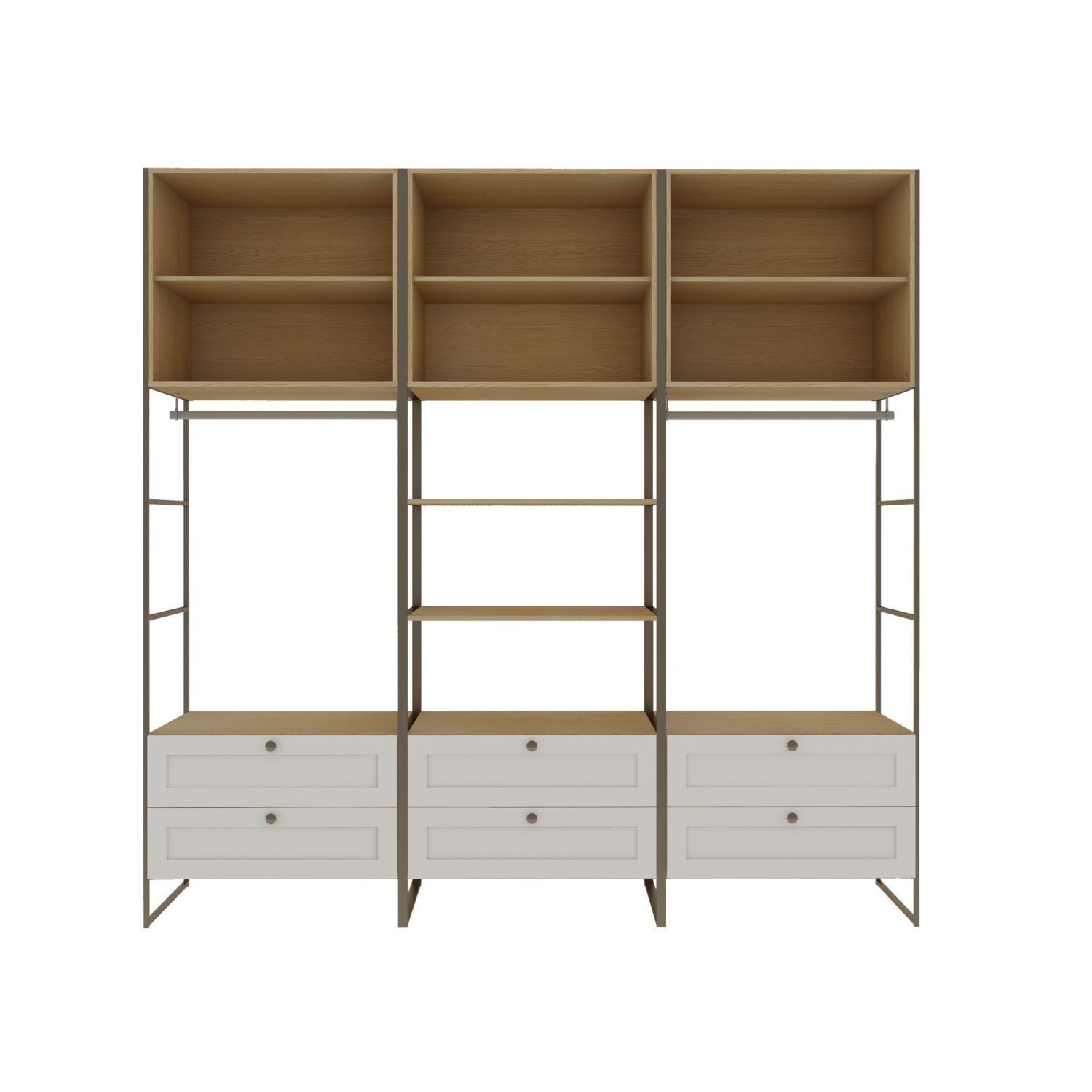 Guarda Roupas Módulo Para Closet Casal 100% Mdf Com Metalon 3 Módulos 6 ...