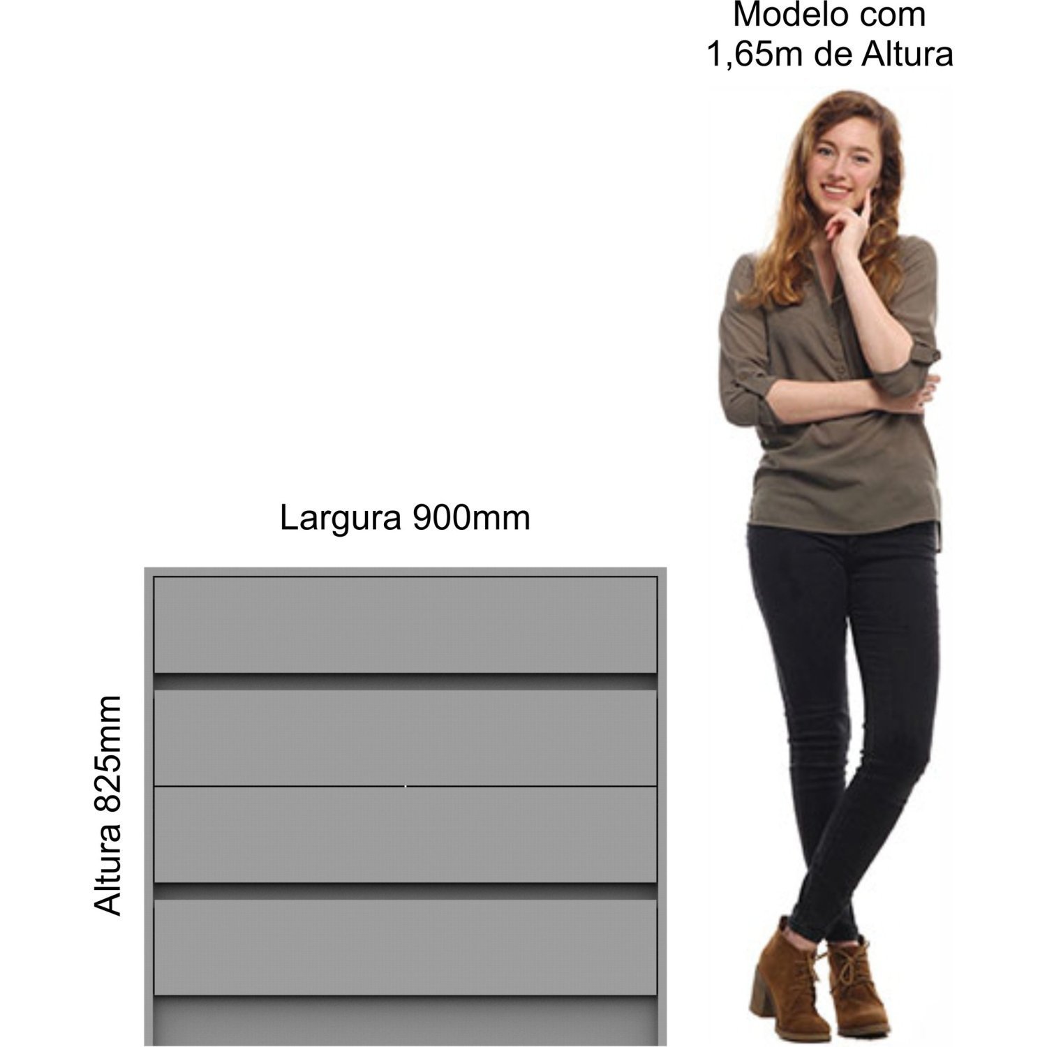 Cômoda modulada 4 Gavetas Urban Móveis Castro Onix - Carrefour