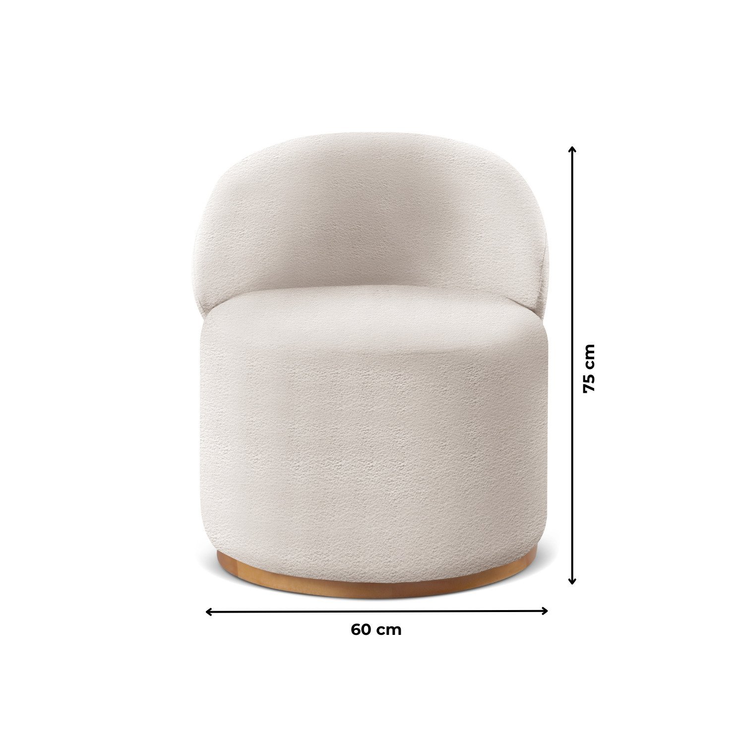 Poltrona Curva Moderna Brenda Design Arredondado Nude - Carrefour