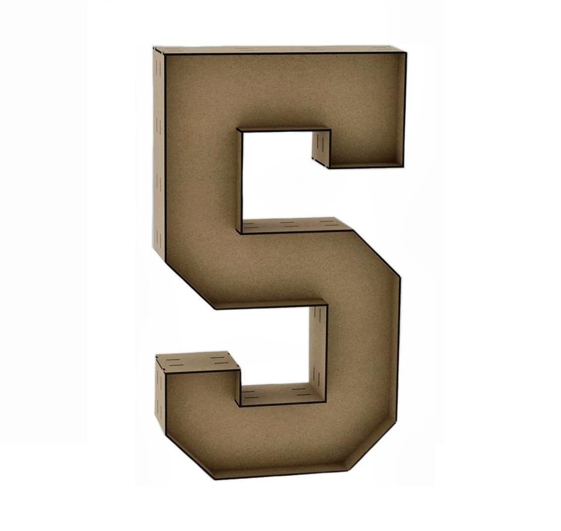 Número 5 Letra Caixa Grande Mdf 70cm De Altura Decoração - Carrefour