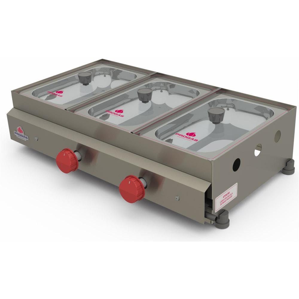 Molheira 3 Cubas A Gás 2 Quente Pr-03g + Kit Gás - Progás - Carrefour