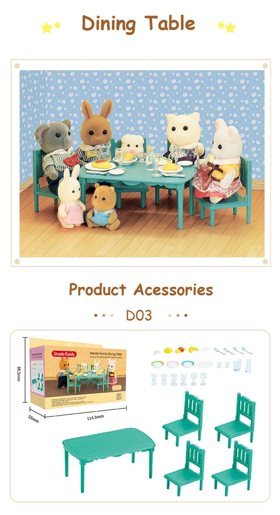 Sylvanian Families Stomle Family Dining Table Conjunto Mesa - Carrefour