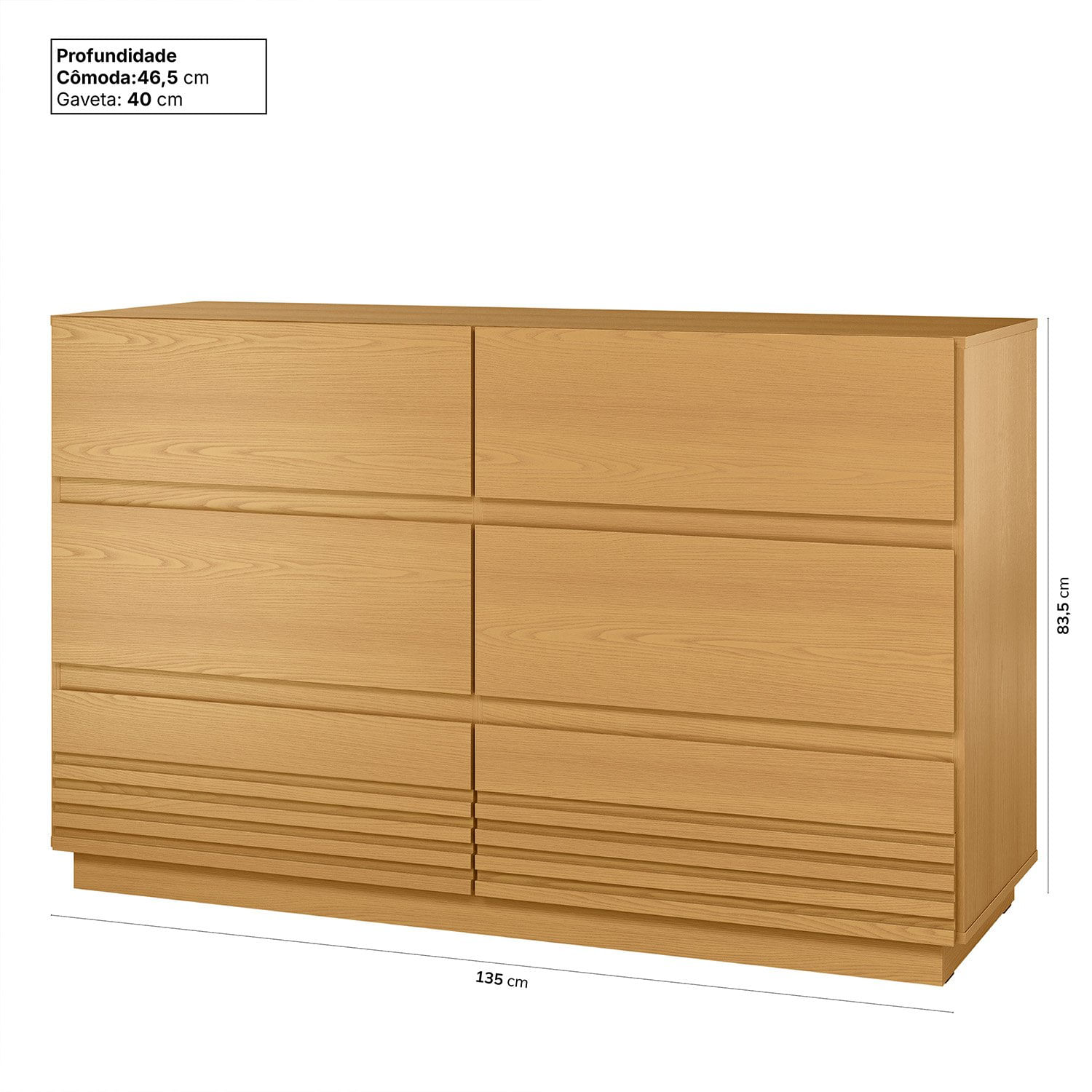 Cômoda 6 Gavetas Samambaia Cabecasa Madeiramadeira Carvalho - Carrefour