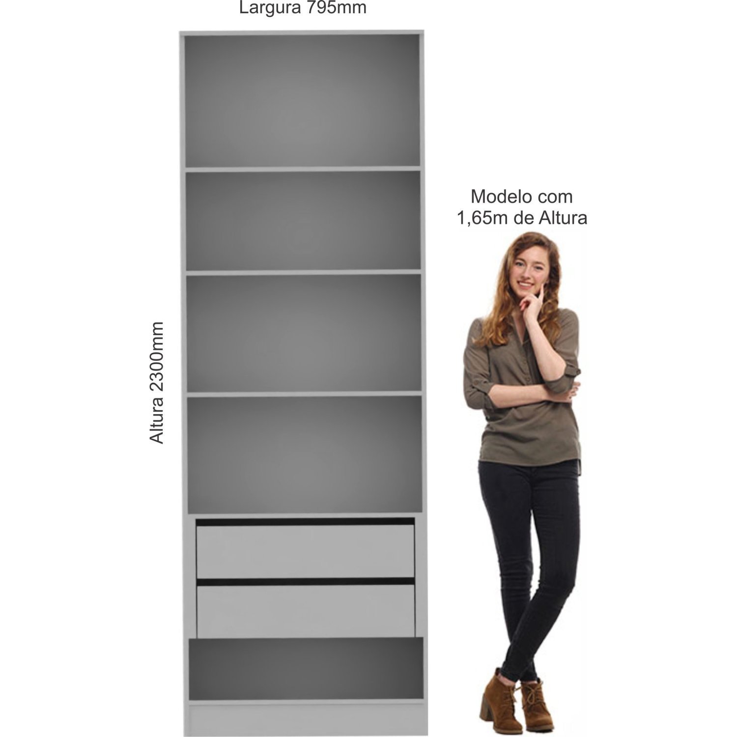 Guarda Roupa Modulado 2 Portas 2 Gavetas 4 Prateleiras Requinte 100% ...