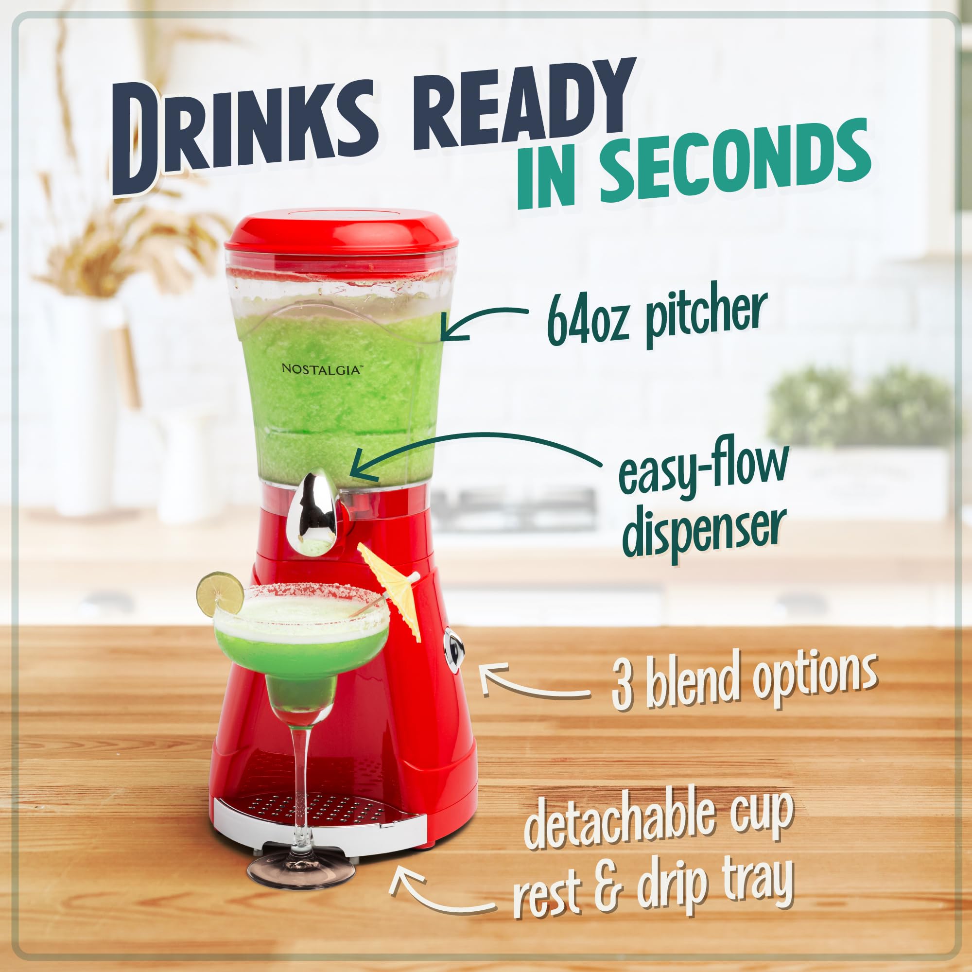 Máquina Blender Nostalgia Margarita Para Smoothies 1,9l - Vermelha ...