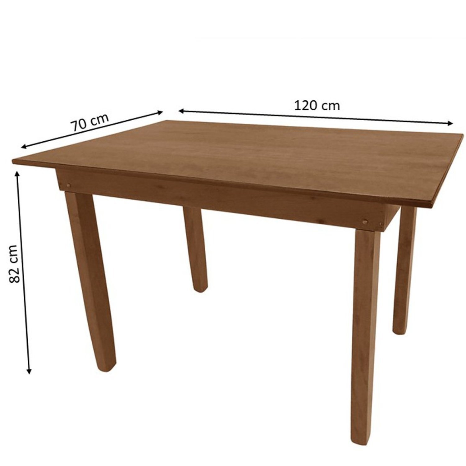 Mesa 4 Lugares Retangular 120x70cm Madeira Maciça Mega Madeira Imbuia ...