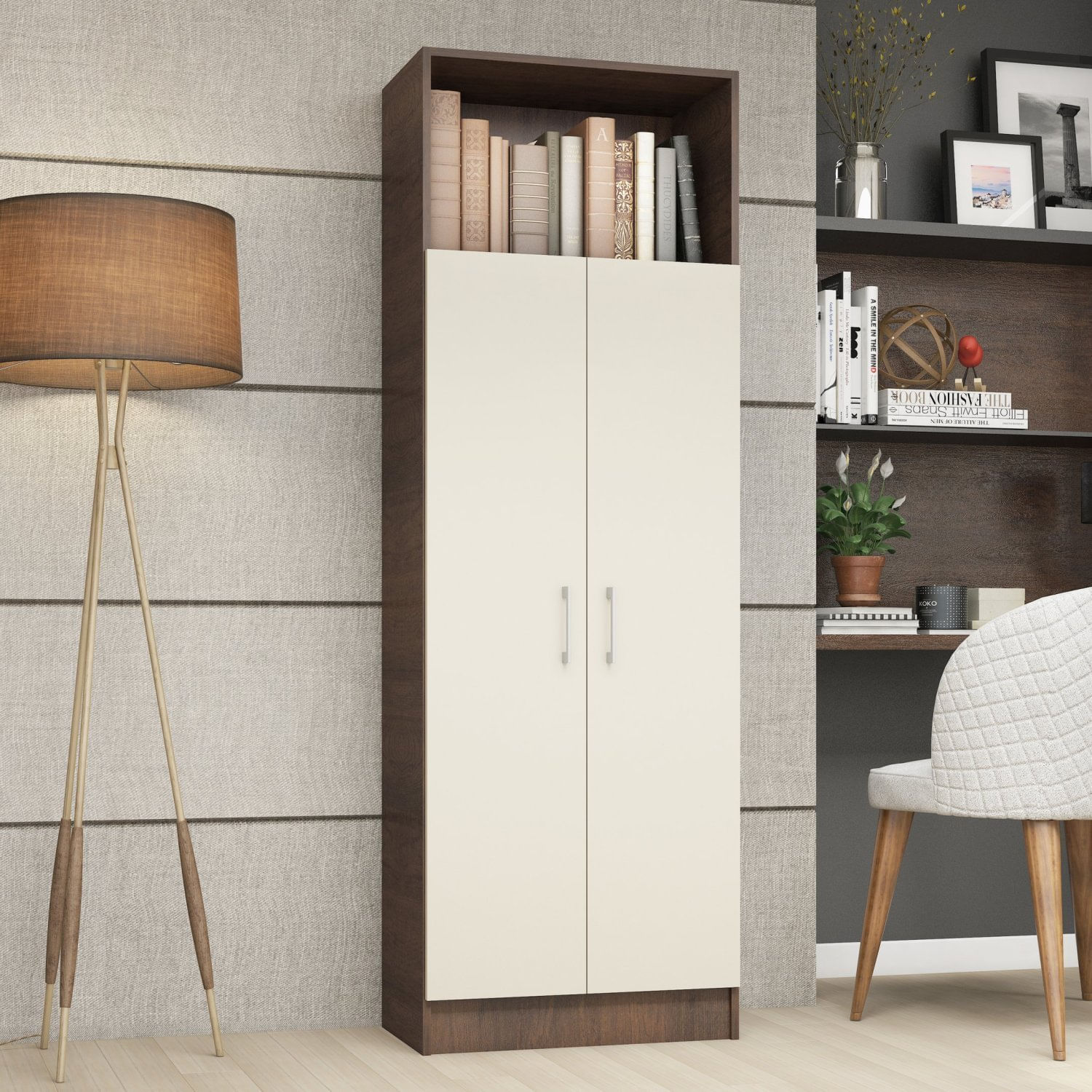 Armário Multiuso 2 Portas Com Nicho Fellicci Rústico/champagne - Carrefour