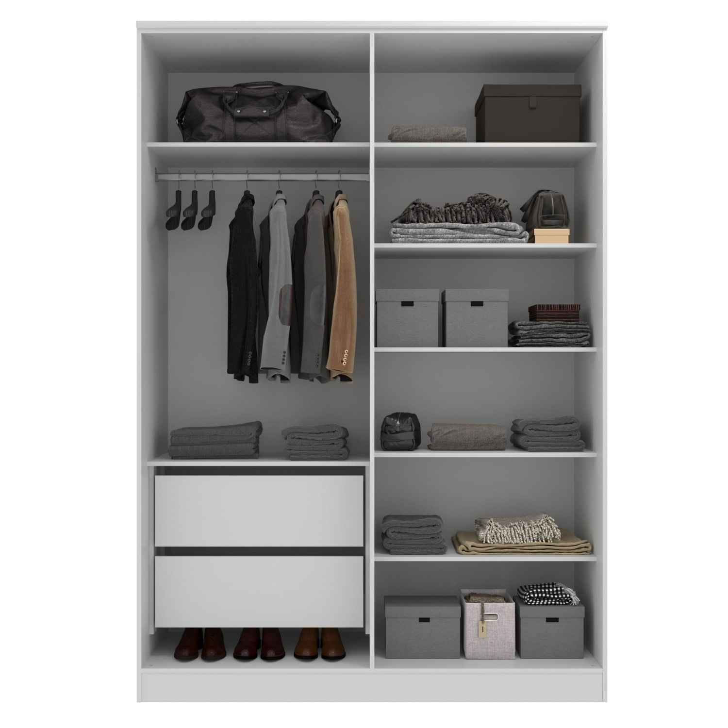 Guarda Roupa Solteiro 4 Portas 2 Gavetas Olivia Espresso Móveis Olmo ...