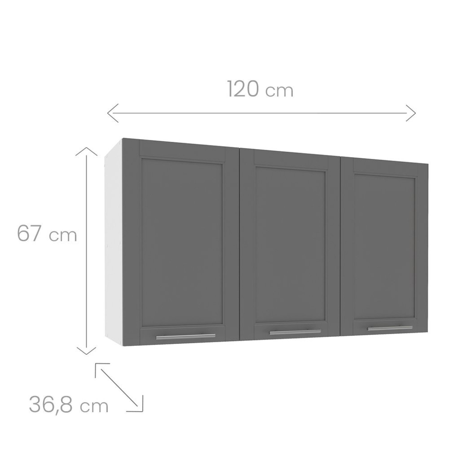 Armário Aéreo De Cozinha 3 Portas Menu Kitchen Fettuccine Politorno ...