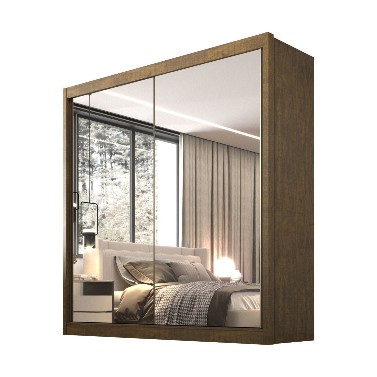 Guarda Roupa Casal 2 Portas Com Espelho 6 Gavetas 100% Mdf California ...