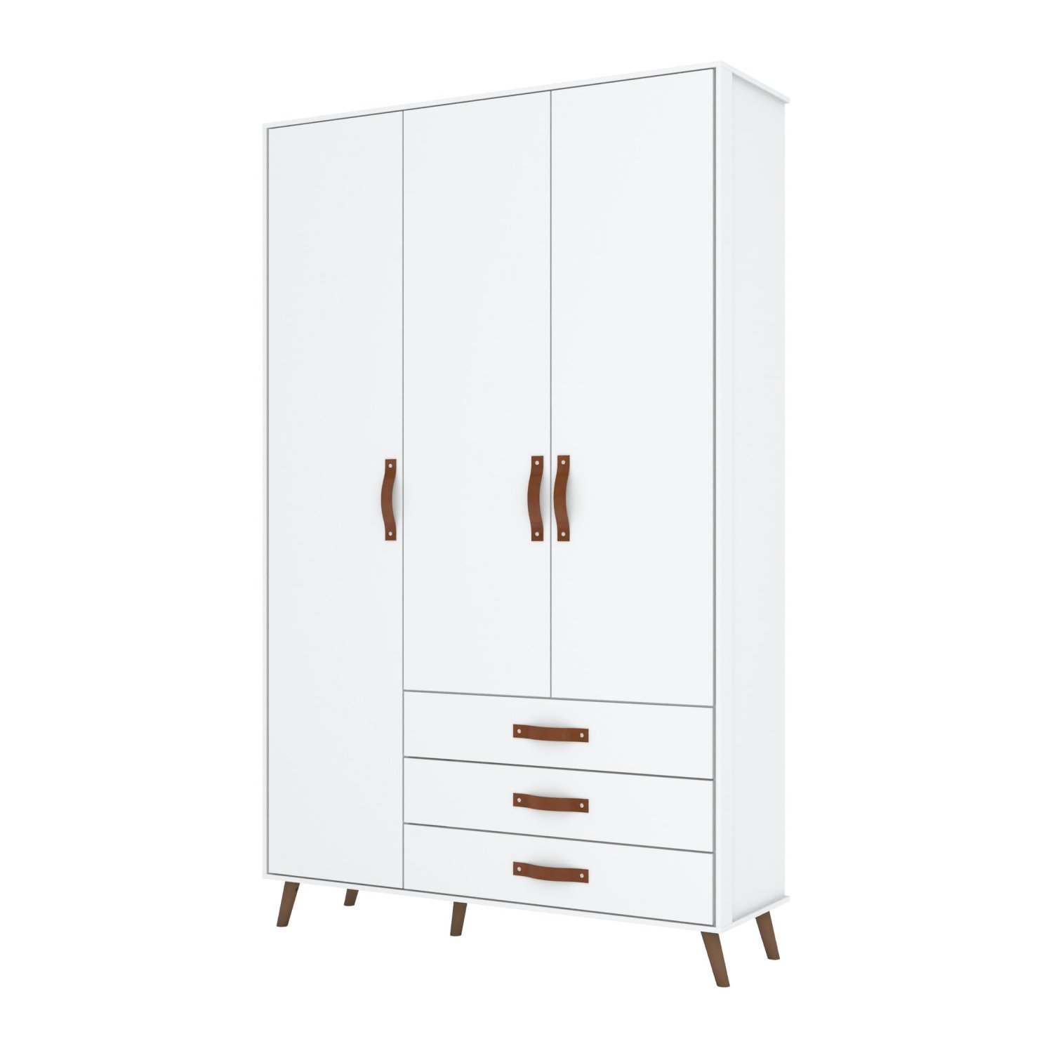 Guarda Roupa Infantil 3 Portas 3 Gavetas Retrô Lisa Espresso Móveis ...