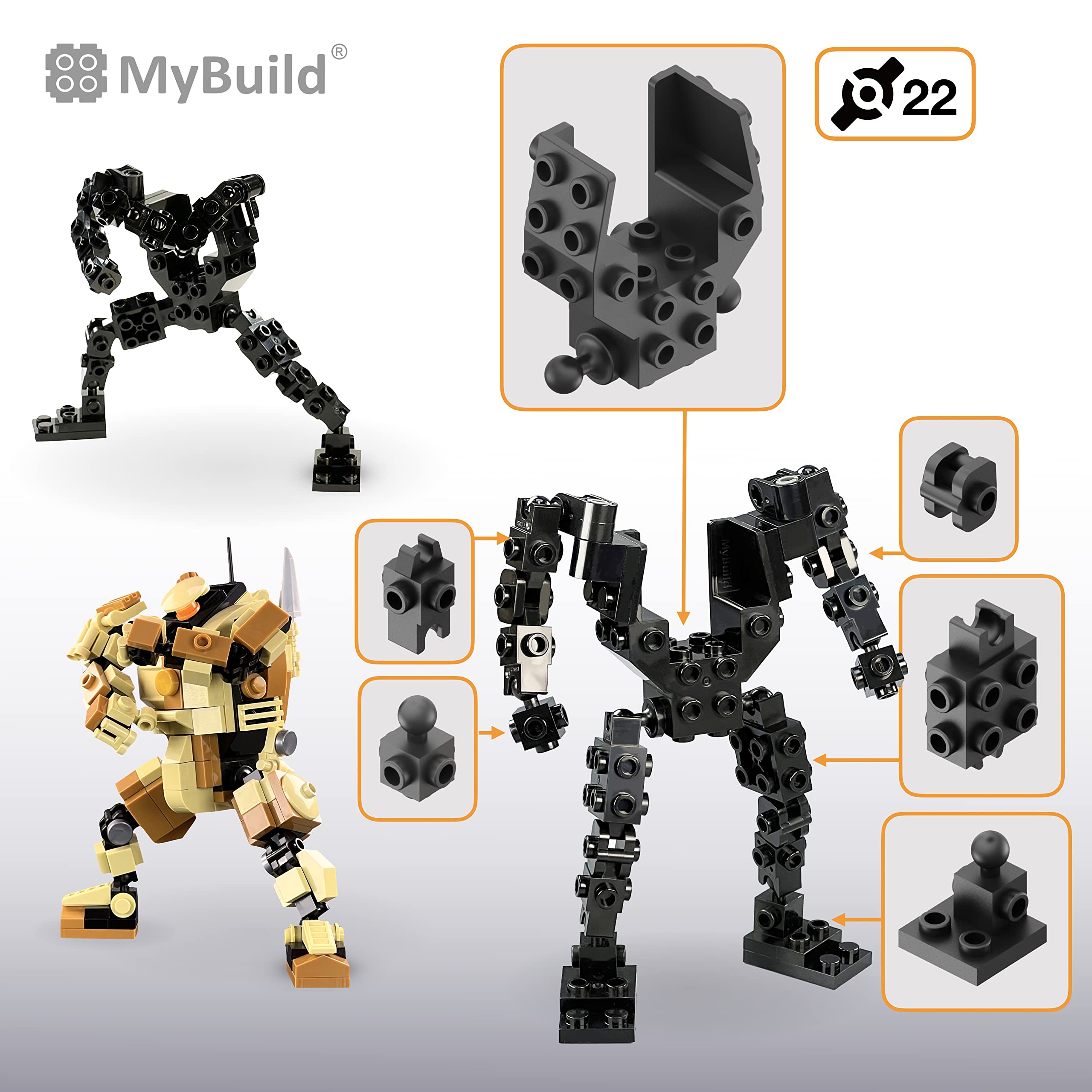 Mybuild Mecha Frame Sci-fi Series Ranger Robot Mech Building Set Toy ...