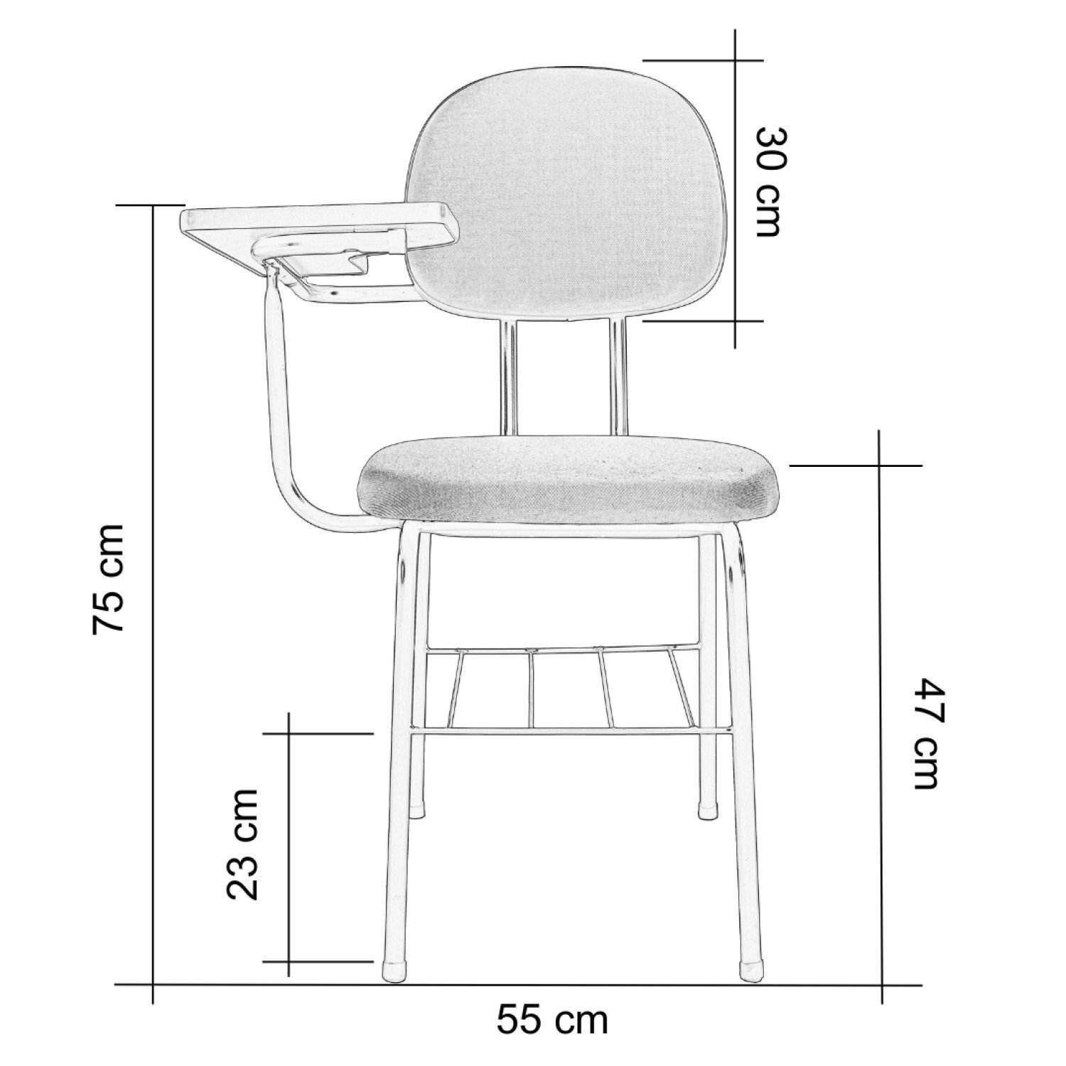 Kit 2 Cadeiras Universitária Com Porta Livros Ecoflex - Carrefour
